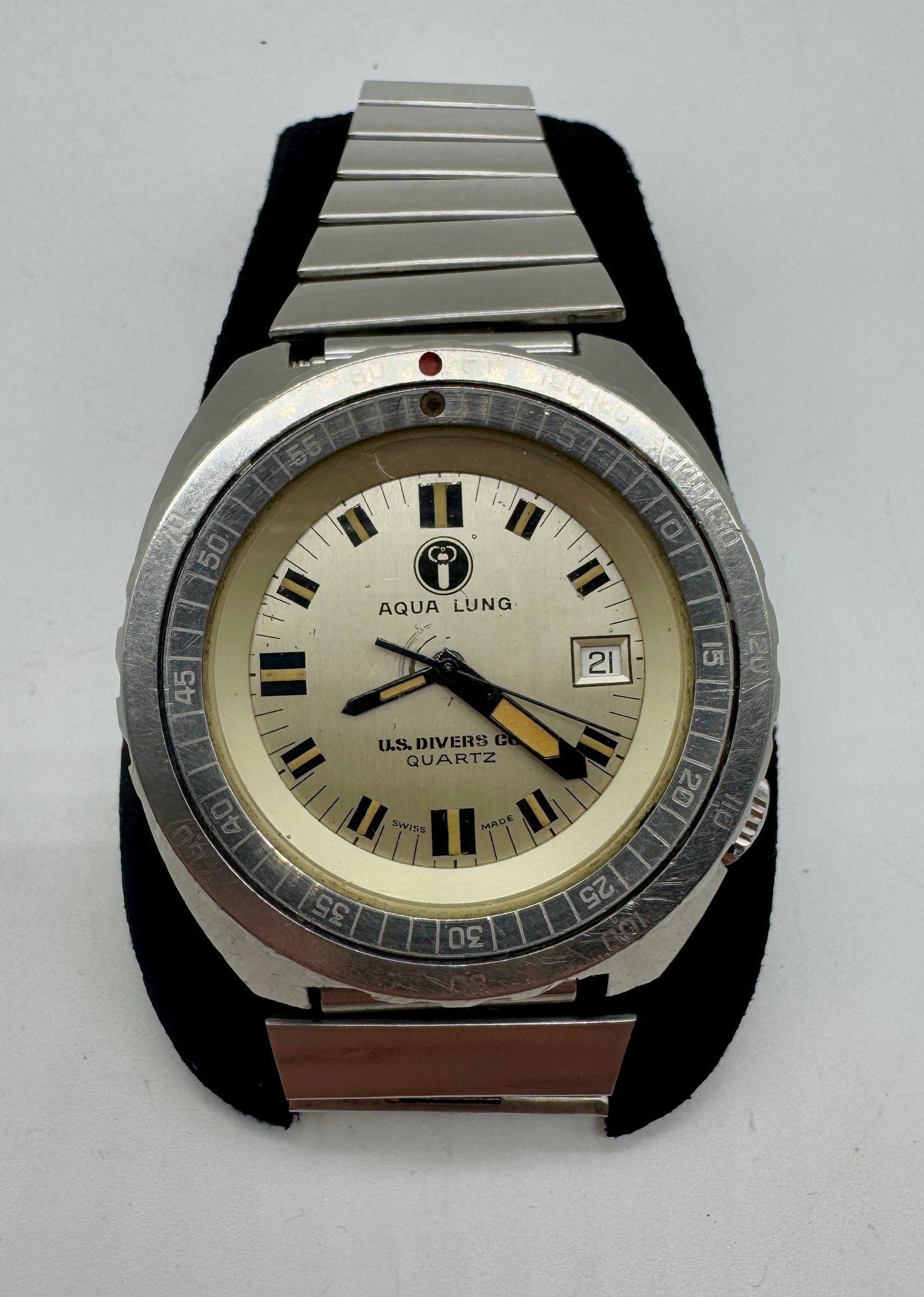 Authentic US Divers Co Swiss Aqua Lung Watch 102027 Stainless Steel 30 ...