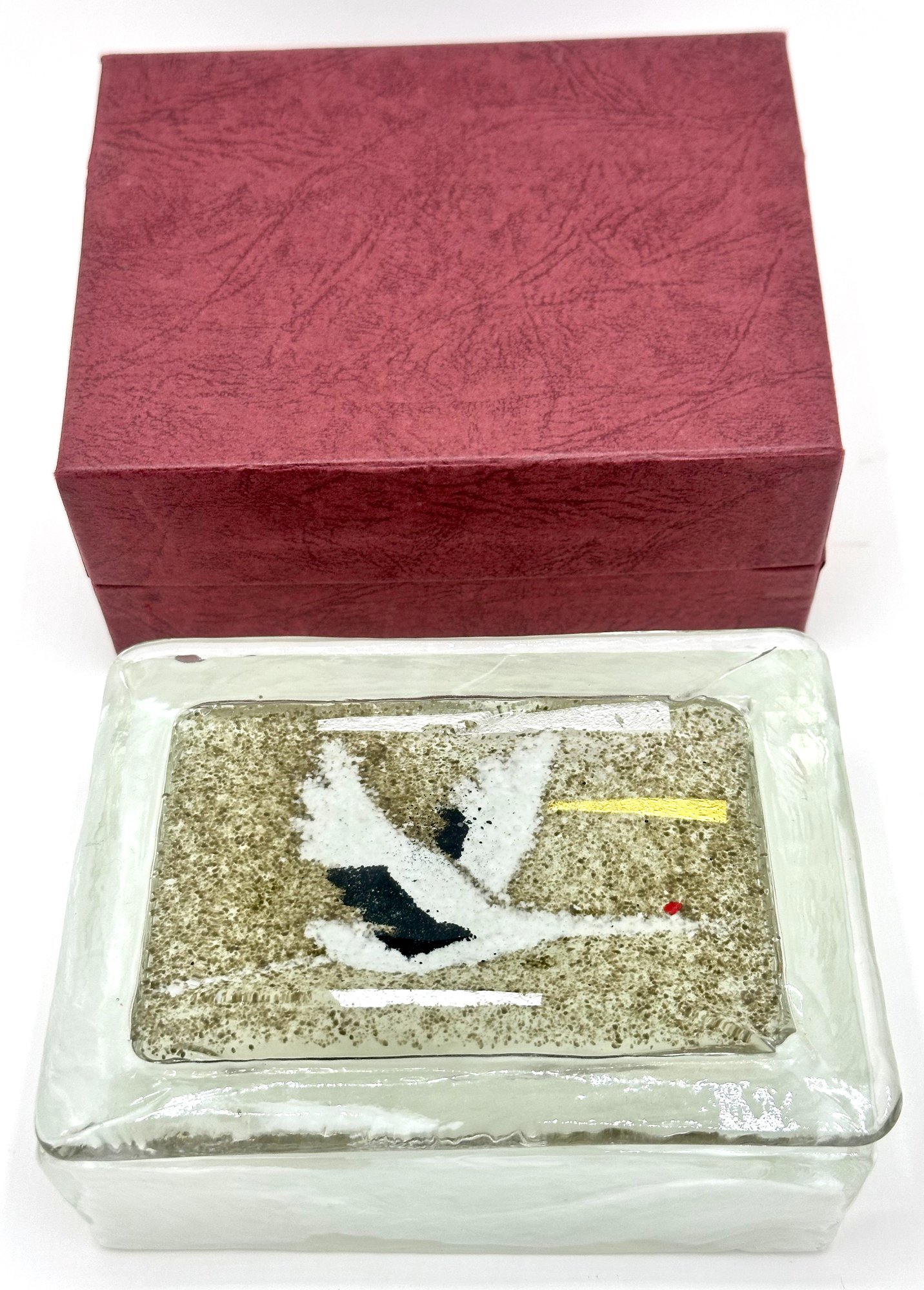 New In Box Japanese Heavy Glass Box With Flying Crane #40809895 ...