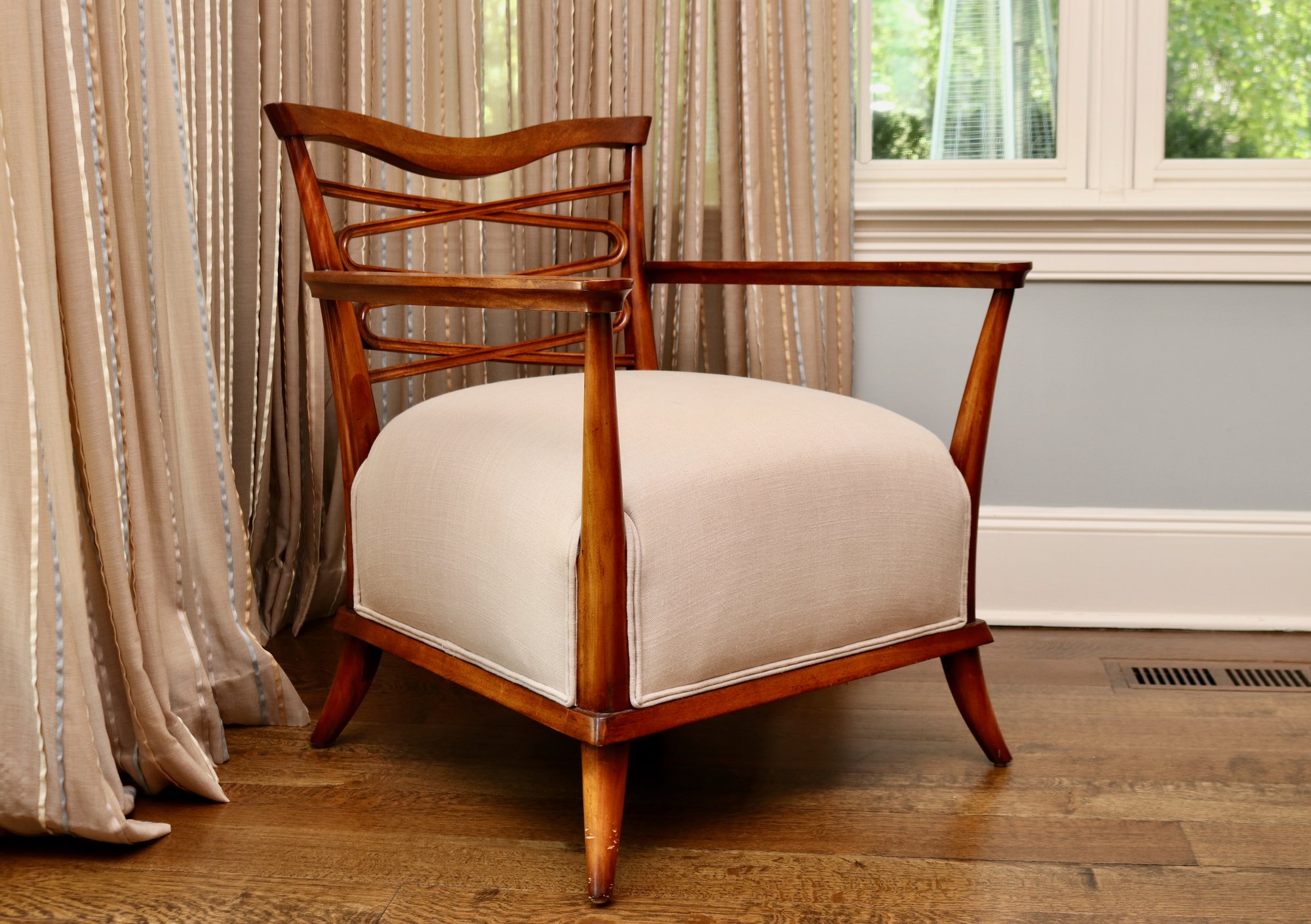 John-Richard Bench Made Art Deco Style Lounge Wood Frame Chair With ...