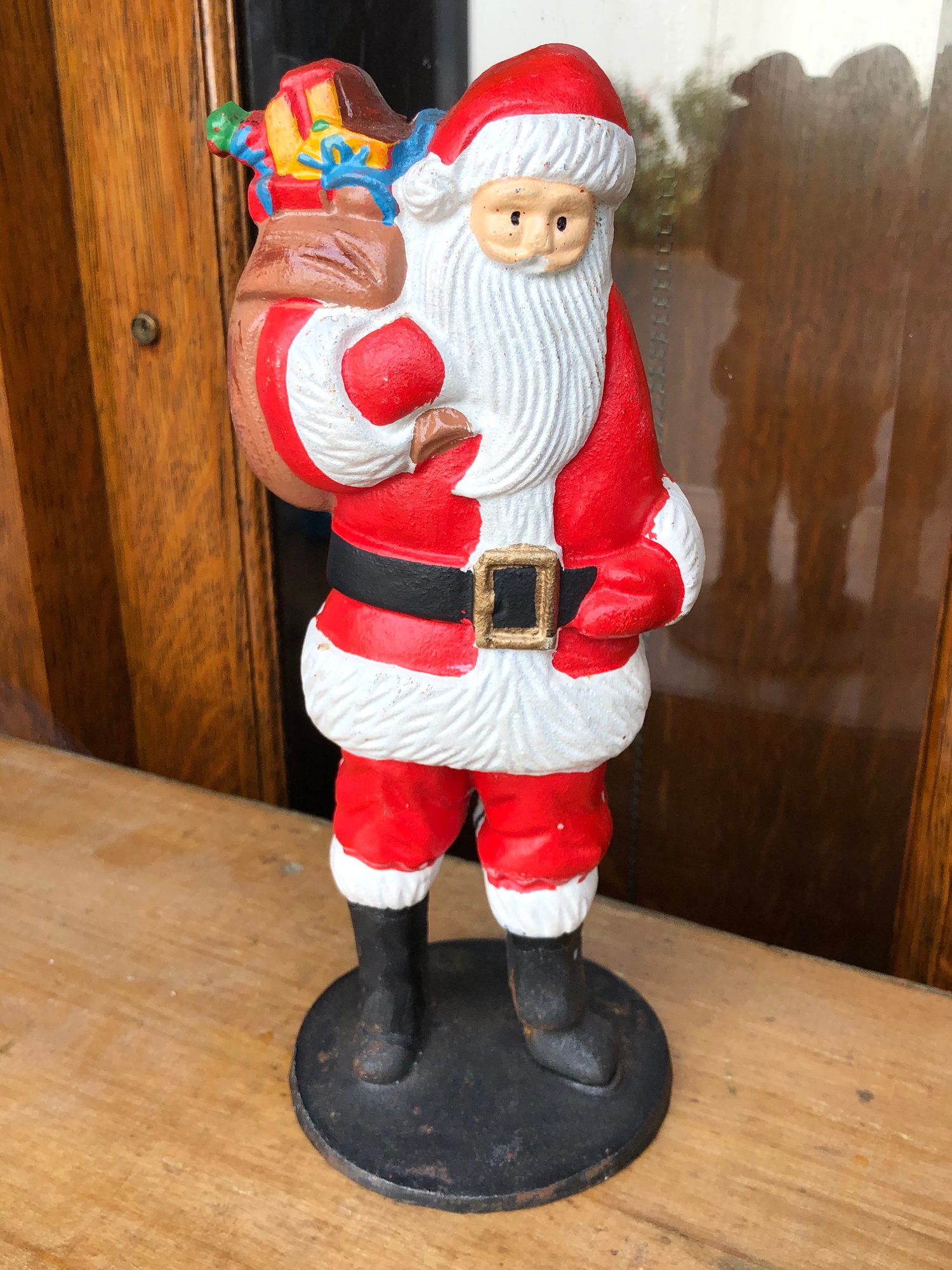 Large Vintage Style Cast Iron Santa Claus Bank - Hand Painted - This Is ...