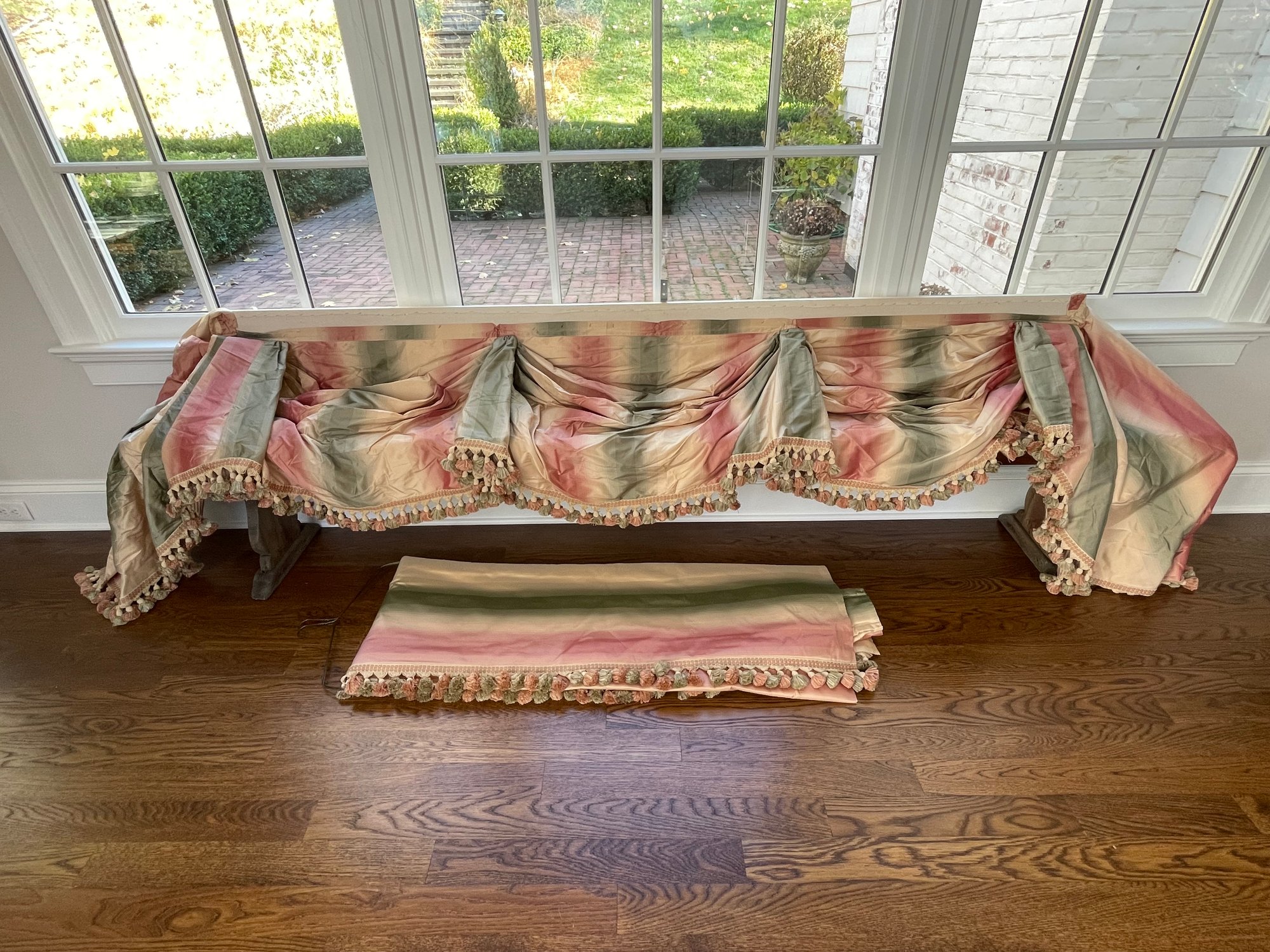 Custom Board Mounted Swag Valance With Two Matching Curtain Panels ...