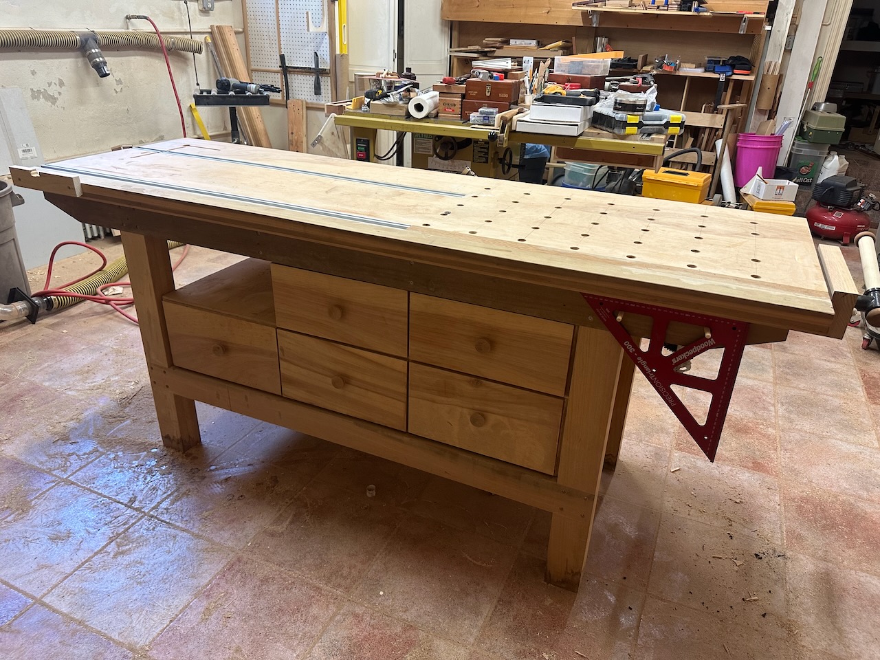 Beautifully Handcrafted Wood Shop Work Table With Storage #1937300 ...