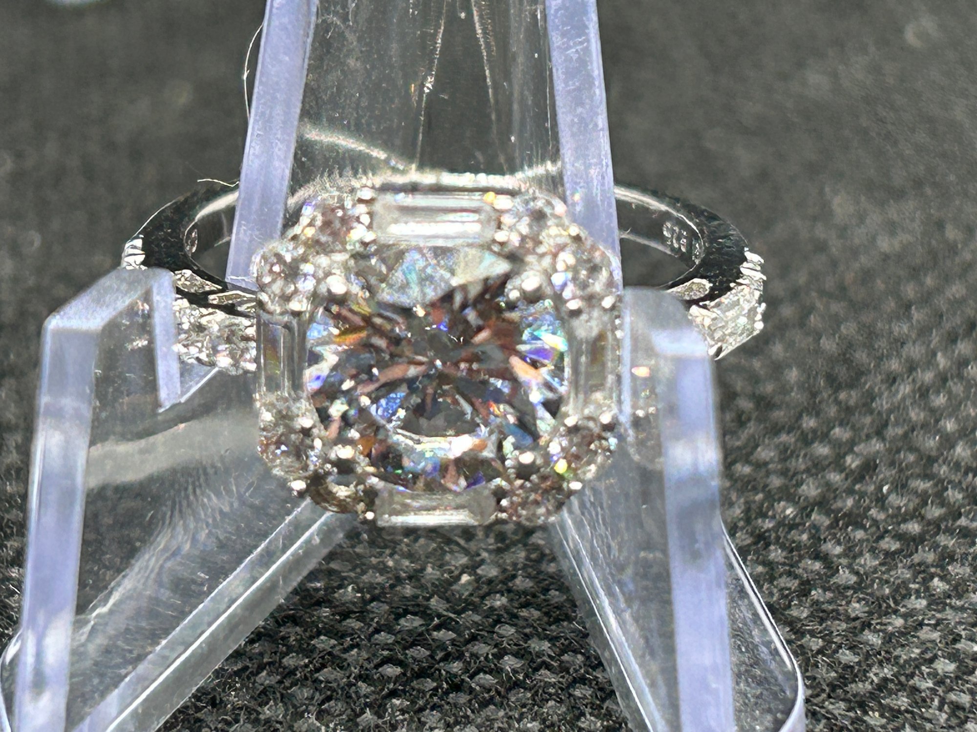 Sterling Silver Designer Ring With Cushion Cut Center Stone #2112907 ...