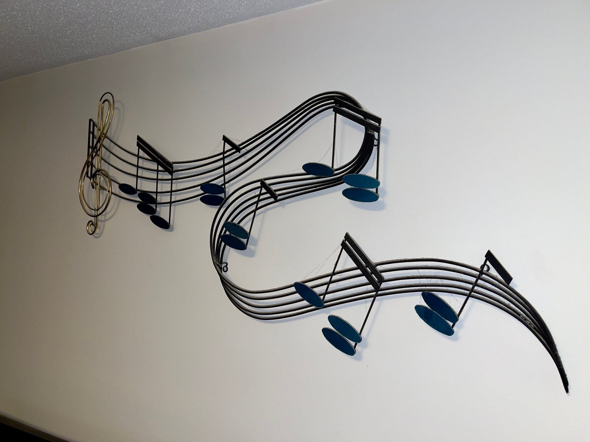 Vintage 1990s C Jere Metal Music Note Sculpture #1973914 | Auctionninja.com