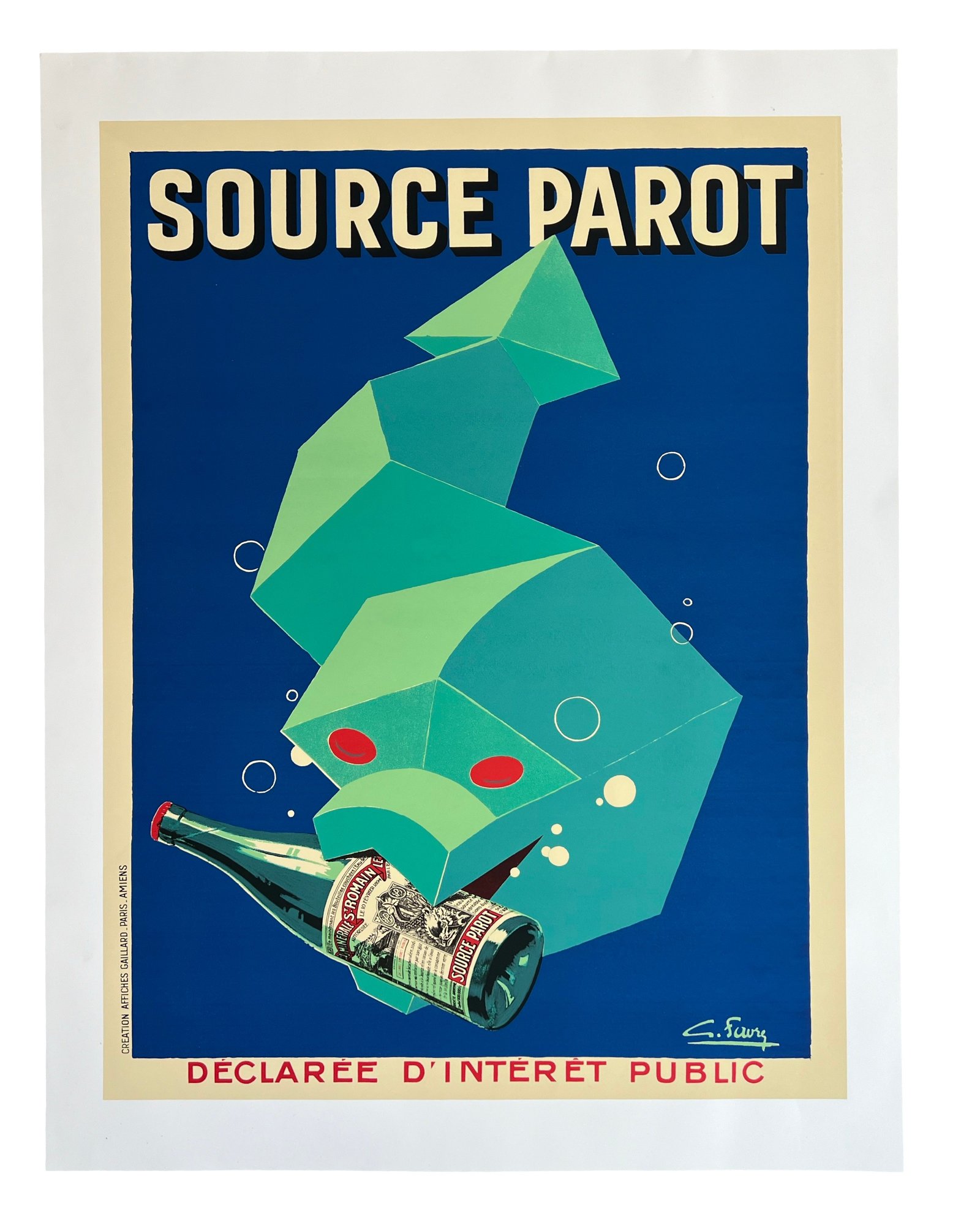 Replica Vintage French Poster Source Parot Carbonated Mineral Water ...