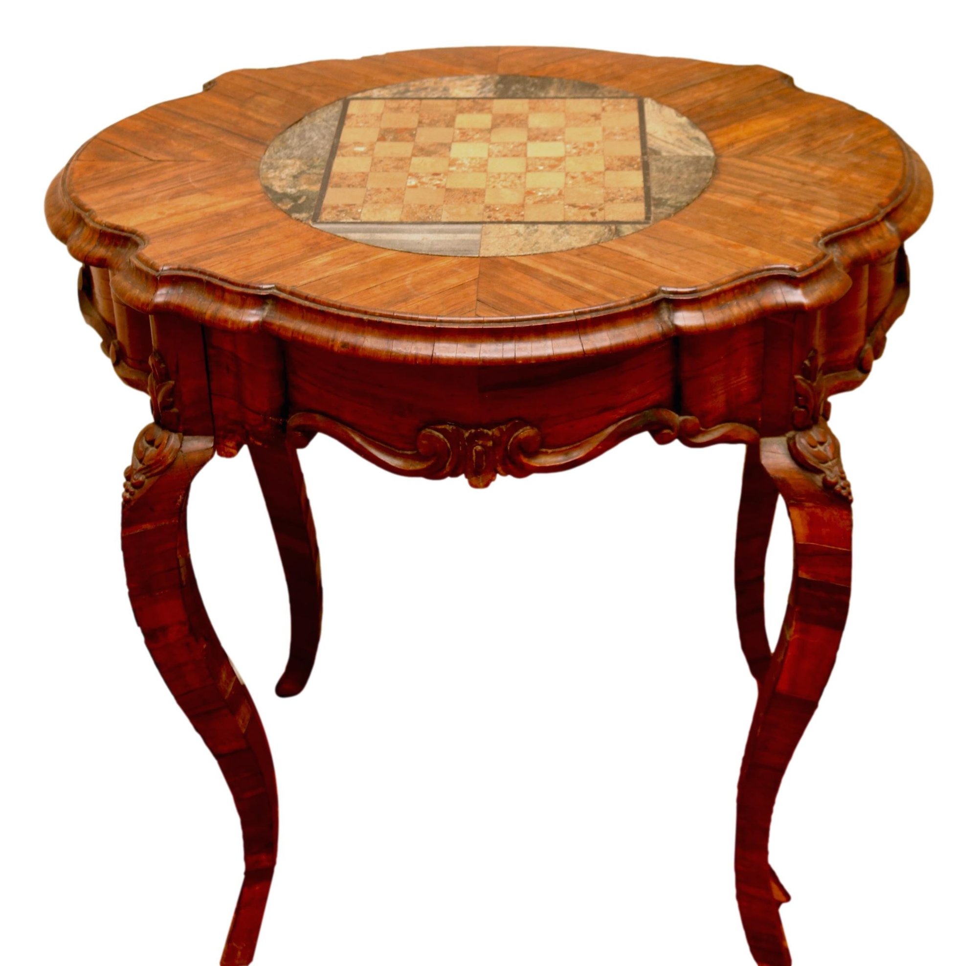 Antique Parquetry And Stone Inlaid Game Round Table $2000 #2138116 ...
