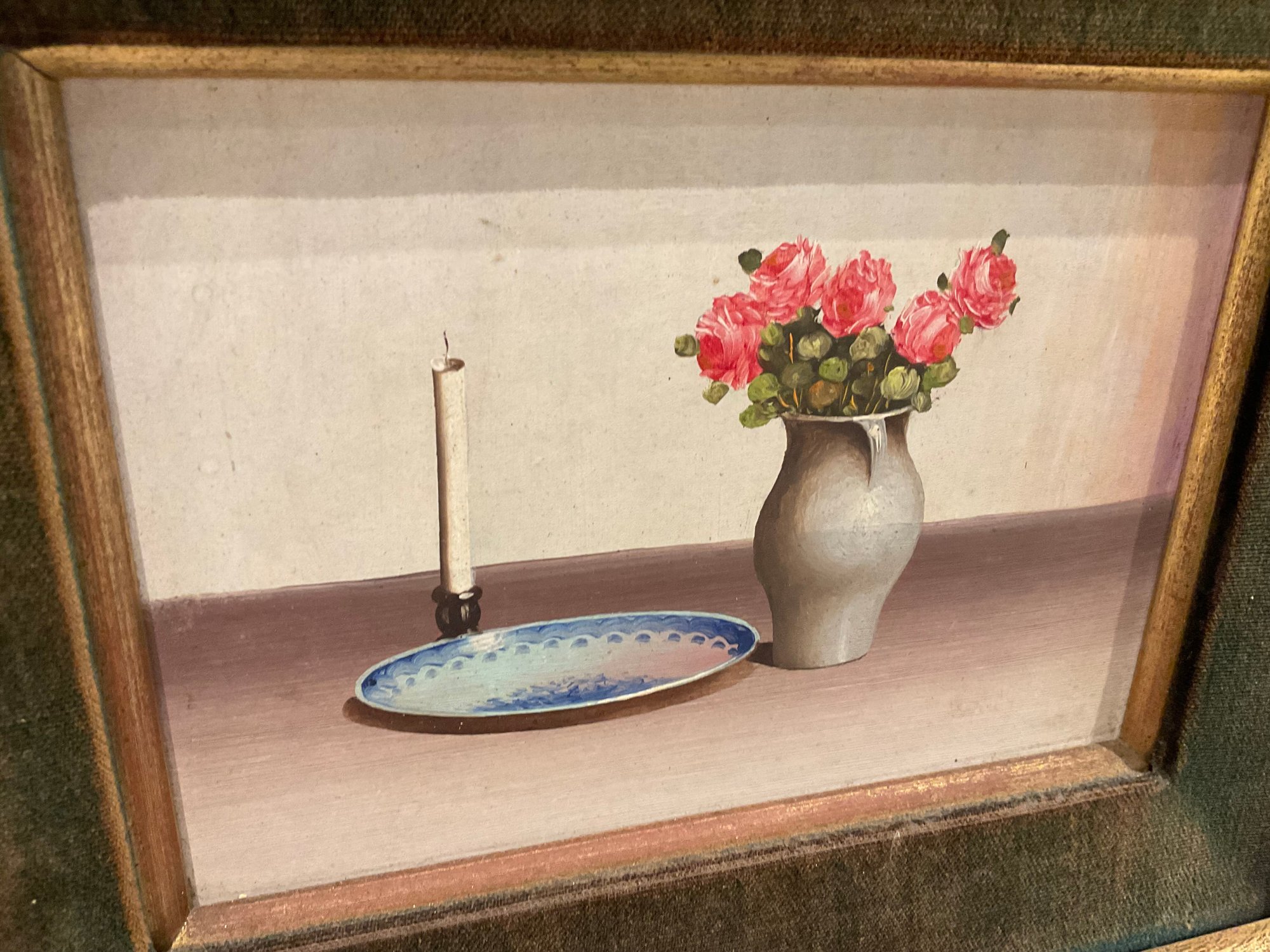 Framed Miniature Still Life Painting Unsigned-possibly V. Weley #2132949 | Auctionninja.com