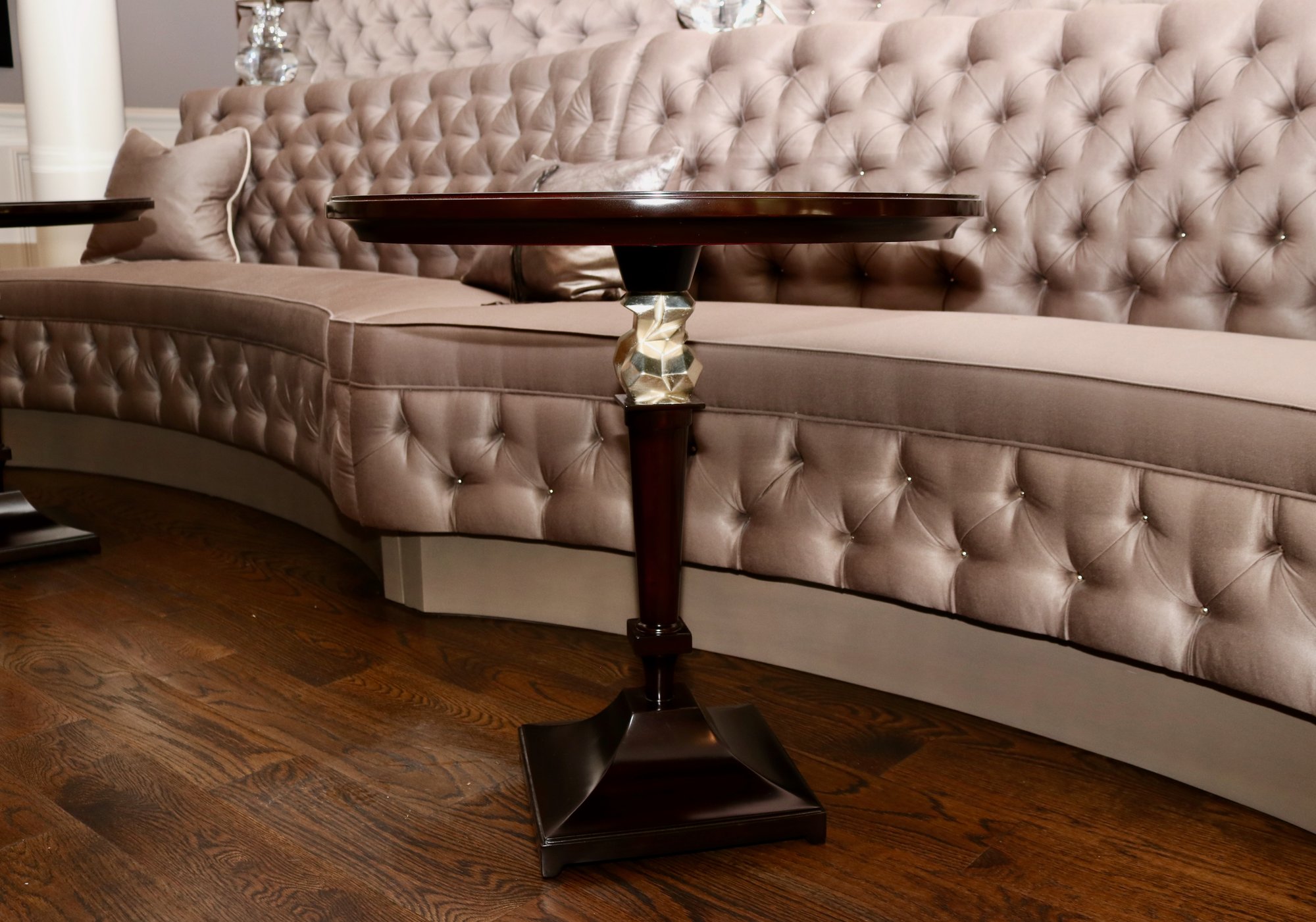 1 Of 2 Christopher Guy Metropolitan Bistro Table Expresso Java Cafe Varnish Italian Silver Leaf ...