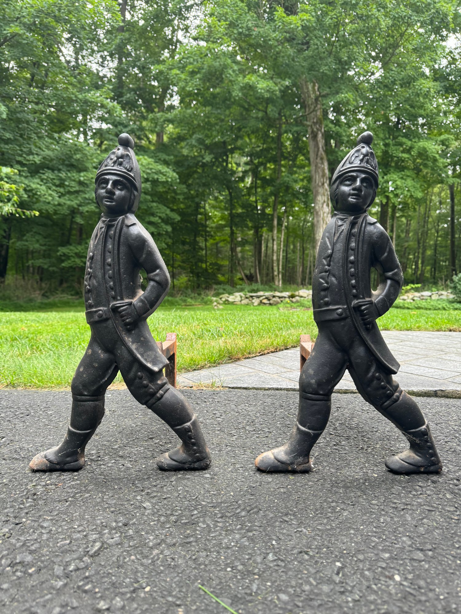 Pair Of Hessian Soldier Andirons #1917137 | Auctionninja.com