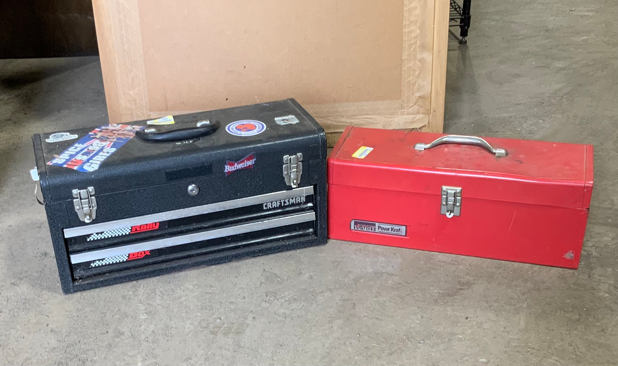 2 Vintage Tool Boxes ~ 2 Drawer Craftsman & Montgomery Ward Power Craft ...