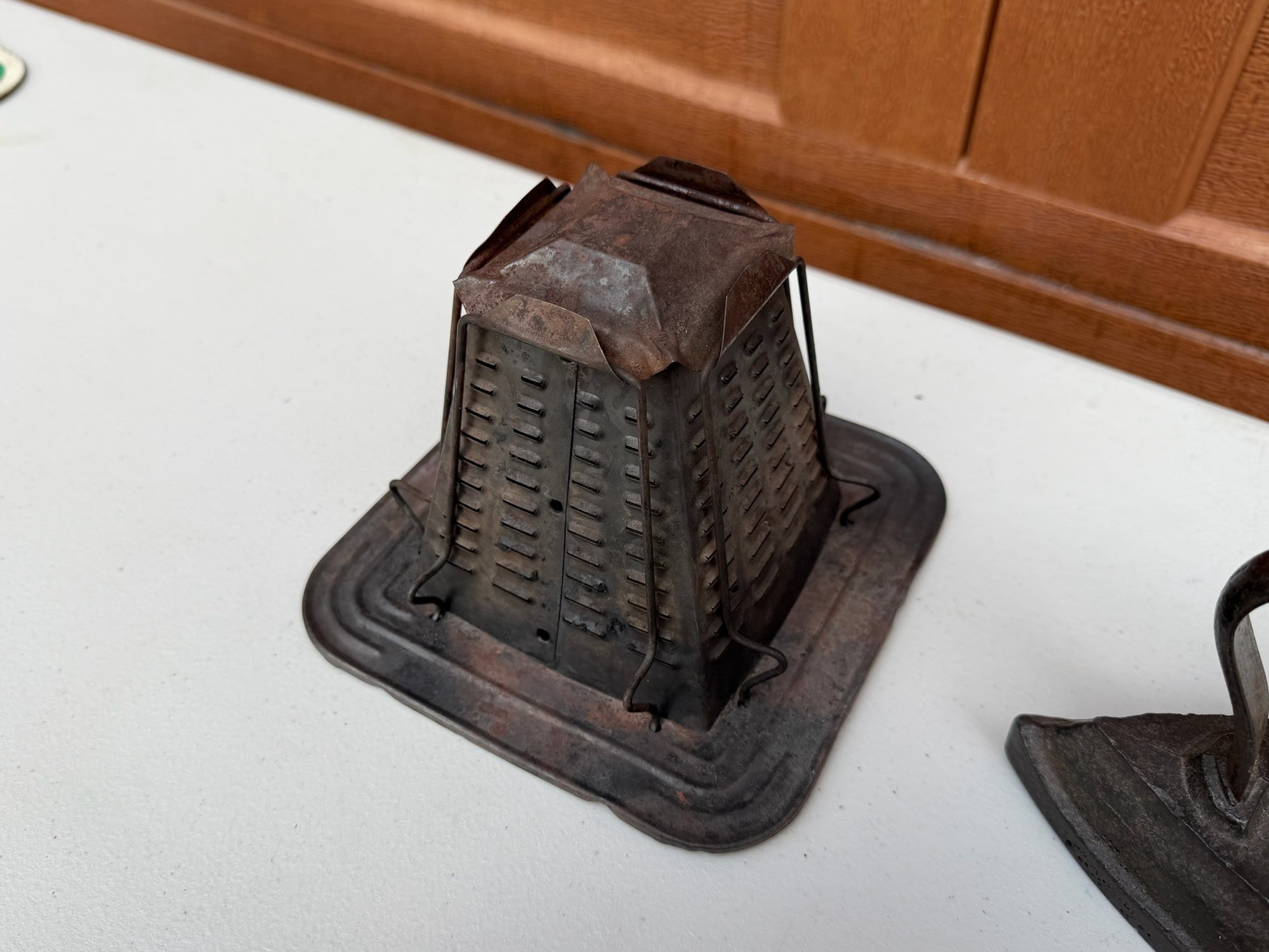 3 Pieces Of Metal Ware Including Bronze Bell And Sad Iron #40881101 ...