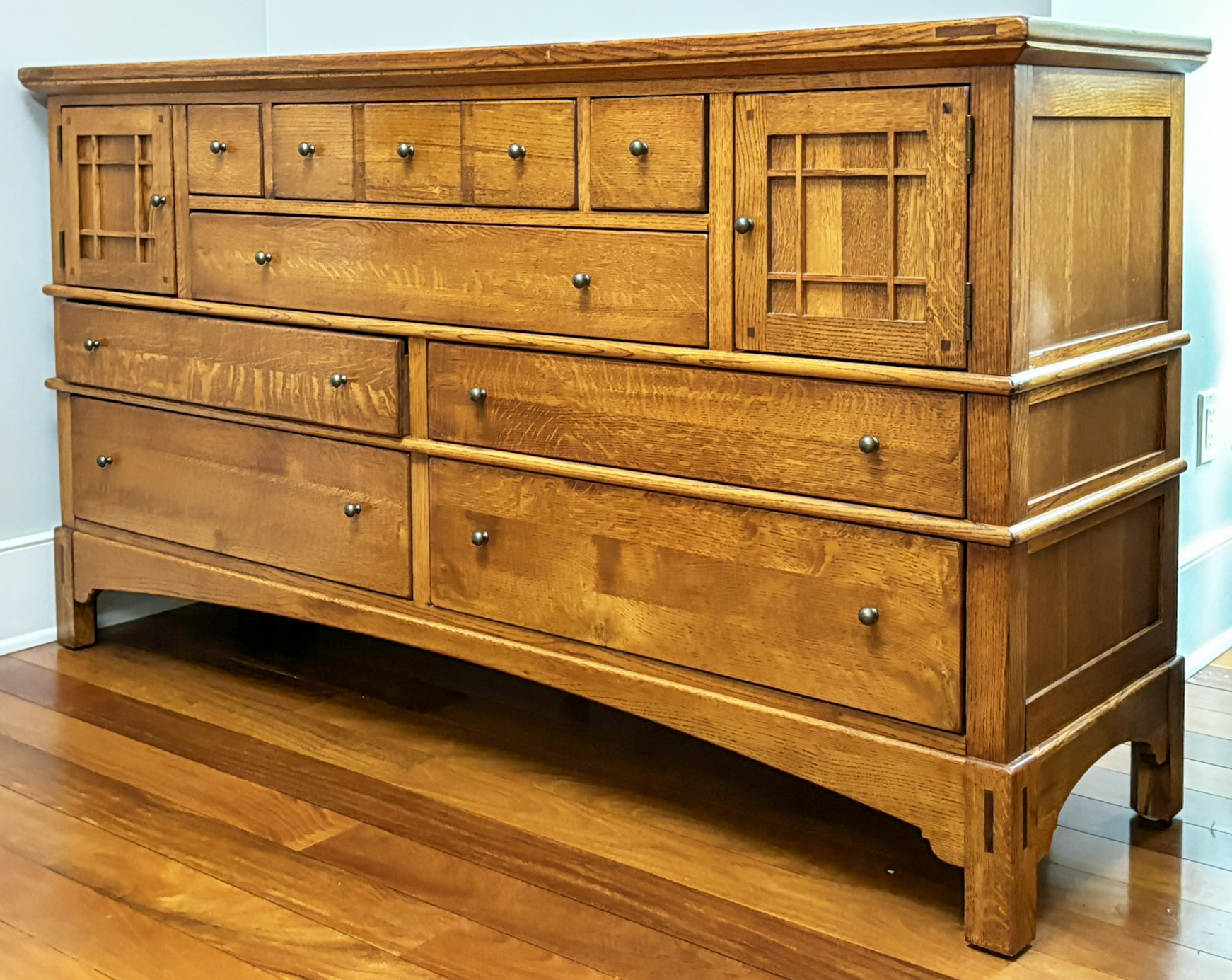 A Fine Notched Oak Arts & Crafts Oak Dresser By Bob Timberlake For ...