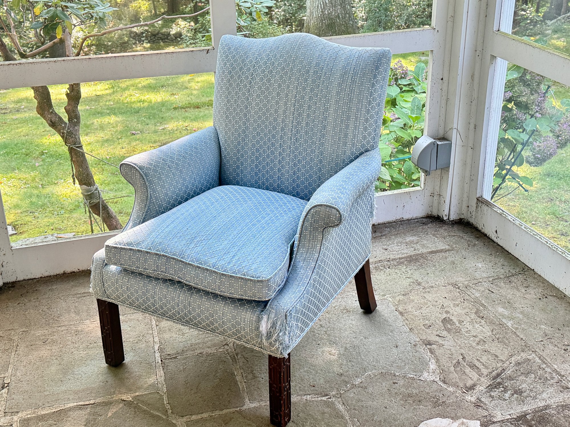 Mid Century Custom Upholstered Chair With Carved Legs #1965909 ...