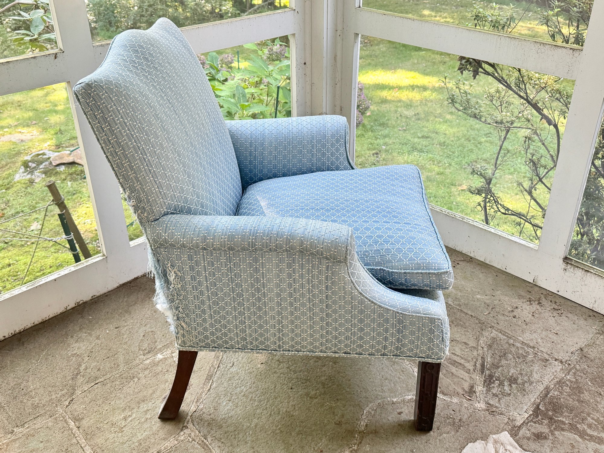 Mid Century Custom Upholstered Chair With Carved Legs #1965909 ...