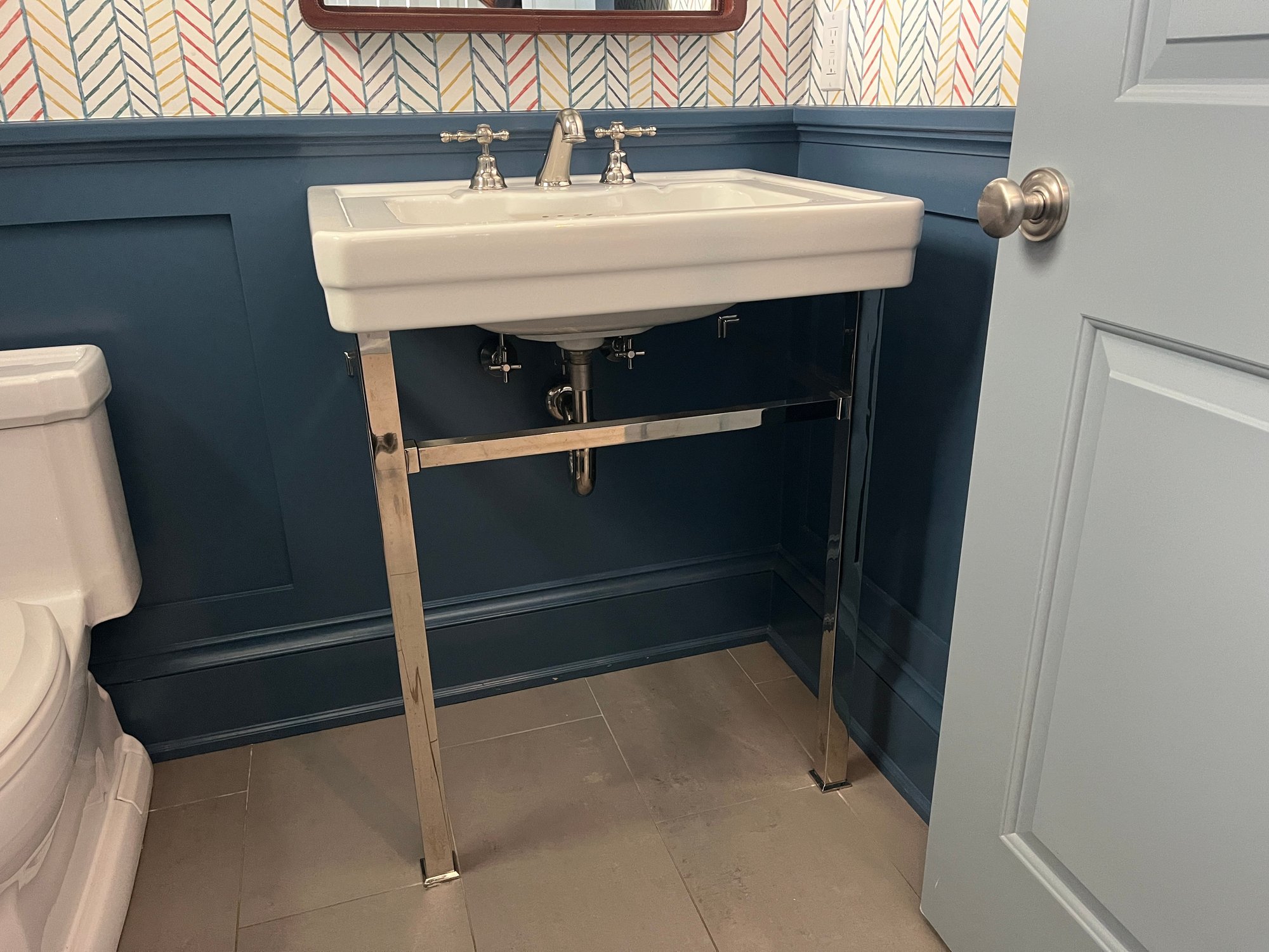 A Deco Style Wall Mounted - Chrome Sink Console #40870036 ...