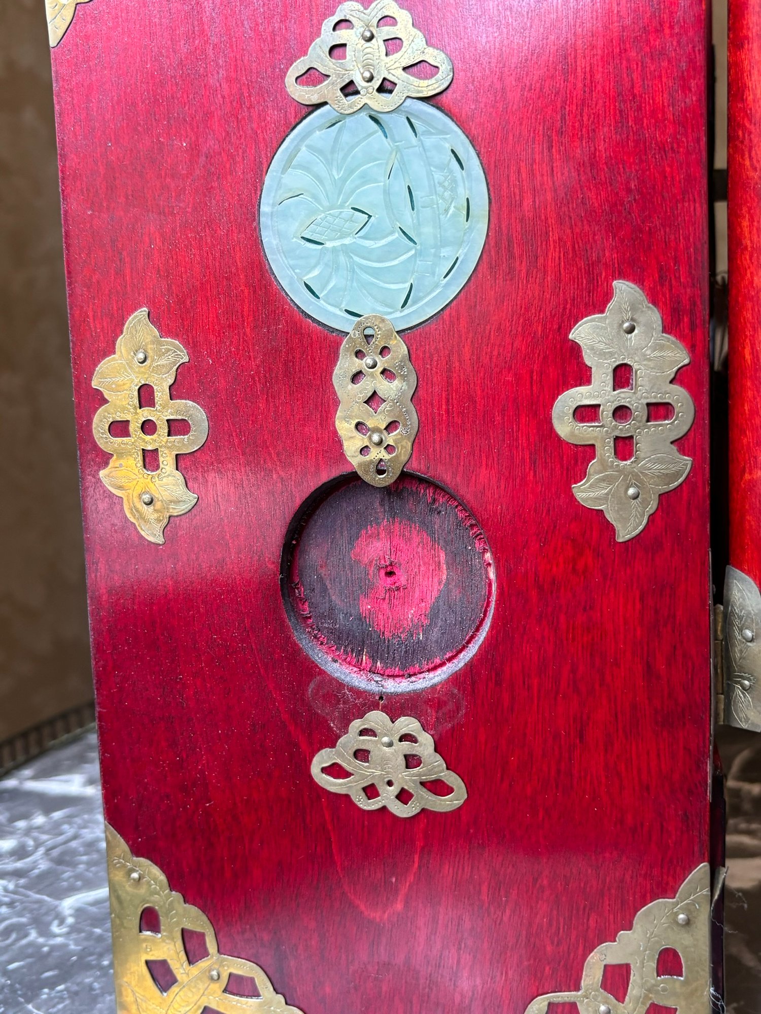 A Vintage Chinese Jewelry Box With Inset Carved Jade Panels #40801330 ...