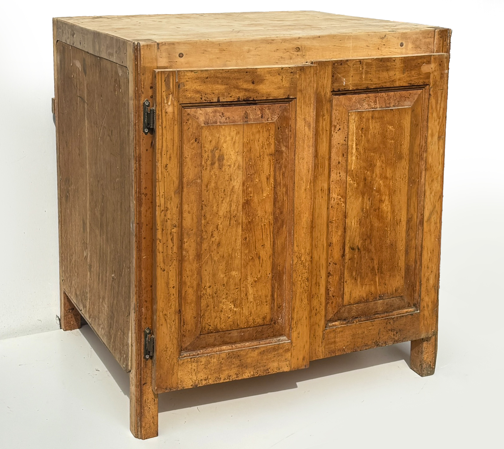 A Vintage Maple Butcher Block Cabinet With Birdseye Maple Doors - Great ...