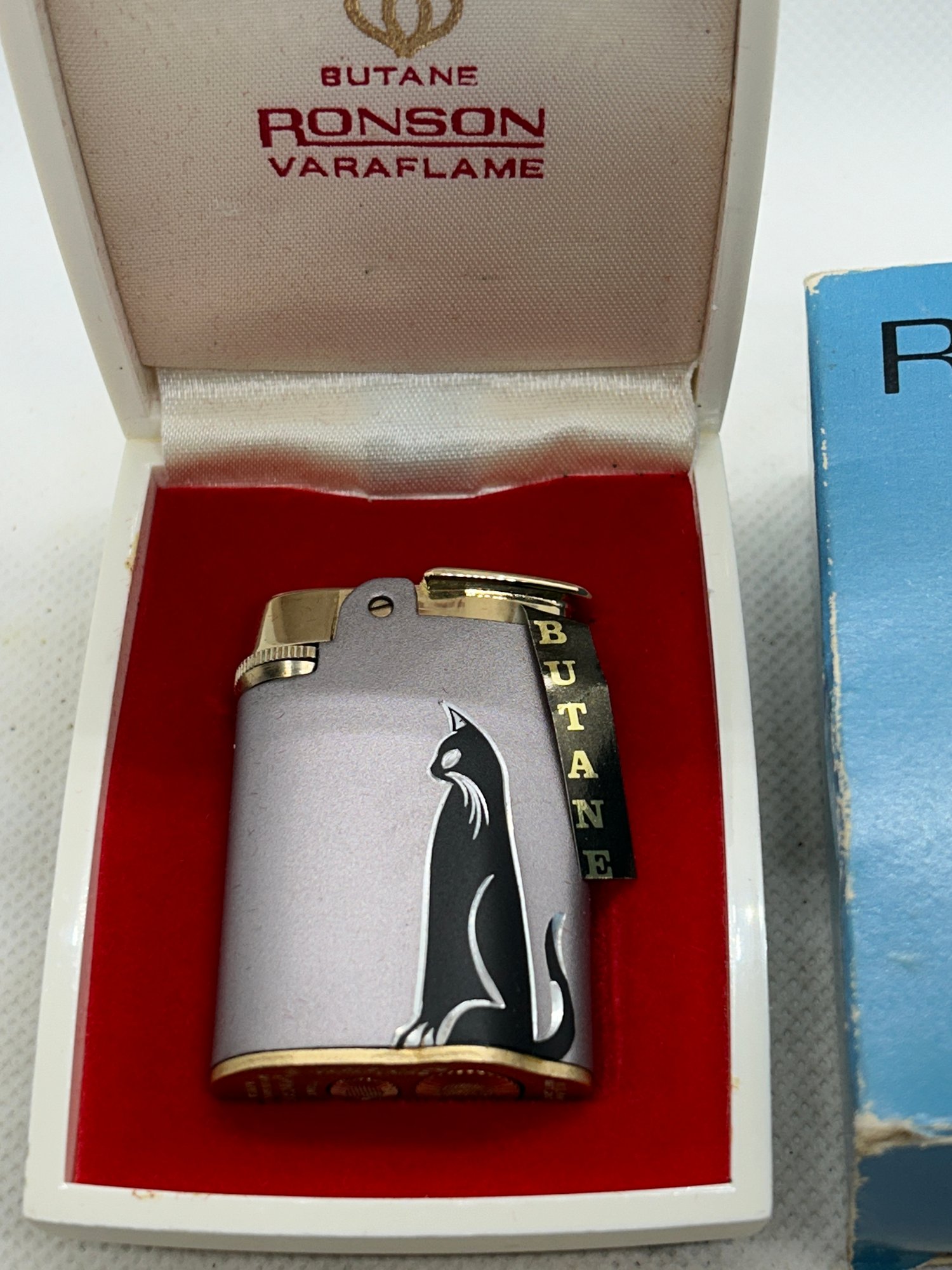 Vintage Mid Century Modern RONSON Lighter With Incised Cat- Brand New ...