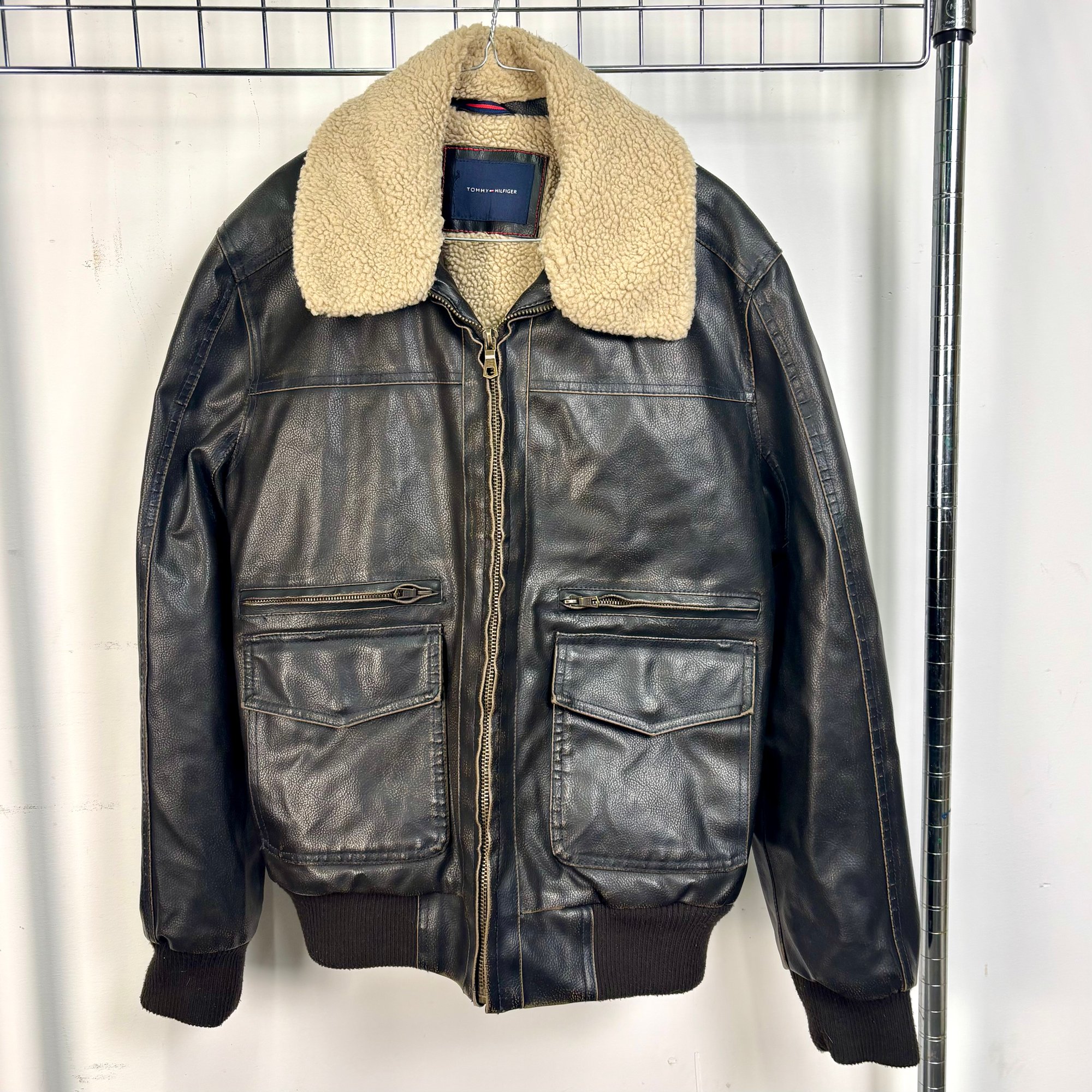 Tommy Hilfiger Faux Leather Jacket M Or L #2040594 | Auctionninja.com