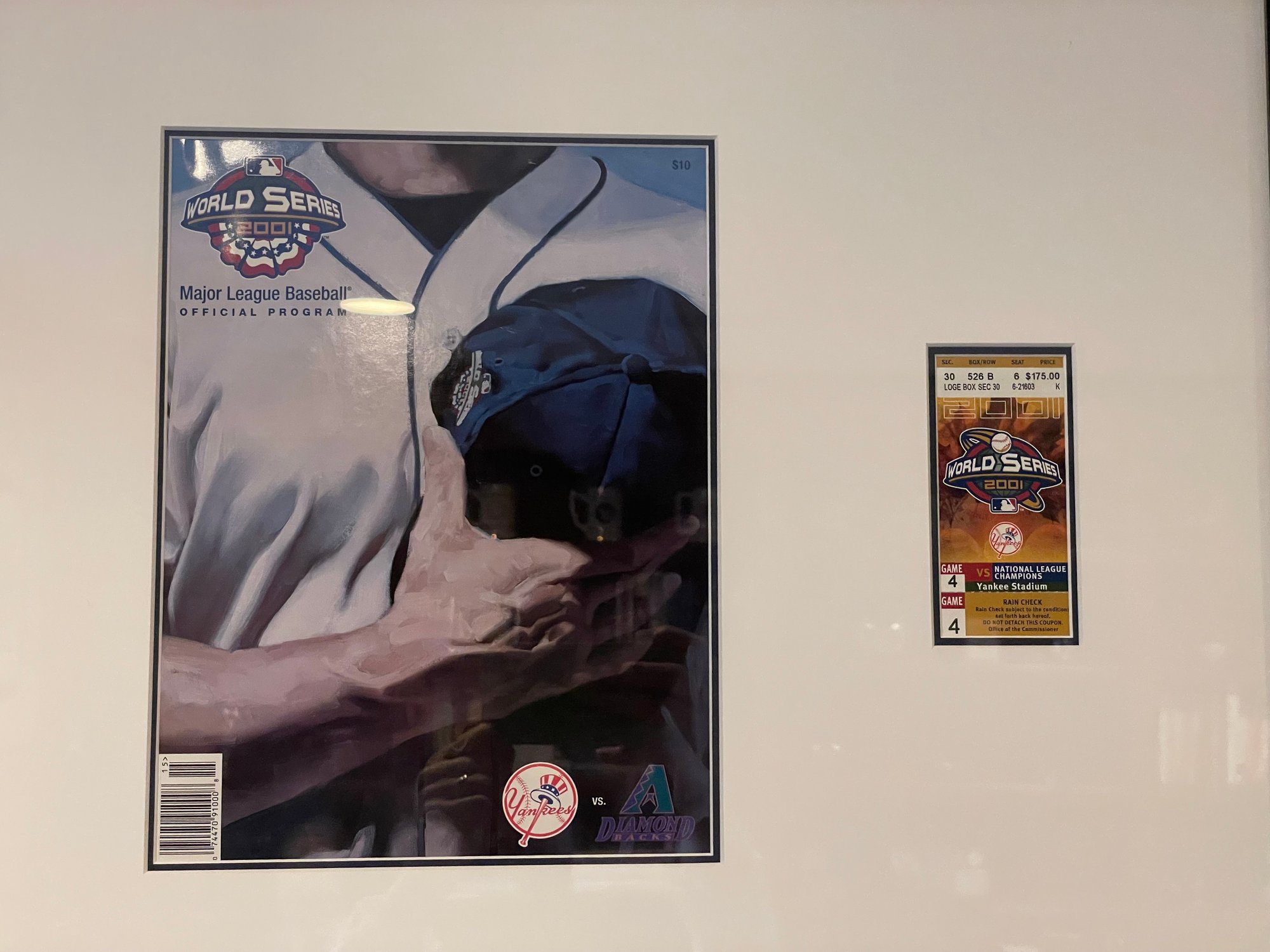 NY Yankees Framed World Series Programs & Tickets From 1996, 1998, 2000 ...