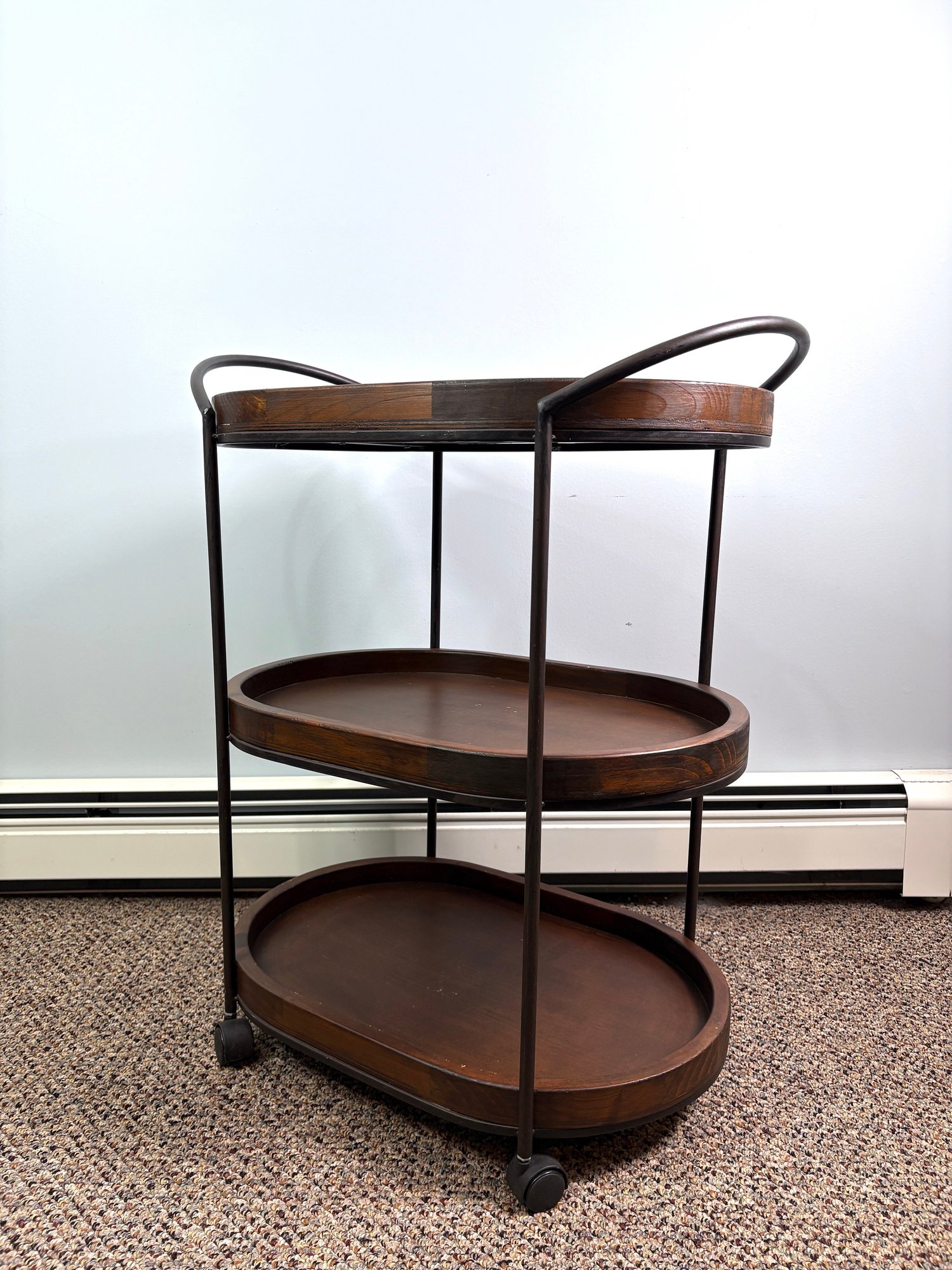 Oval Bar Cart On Casters Bar Cart #40851650 | Auctionninja.com