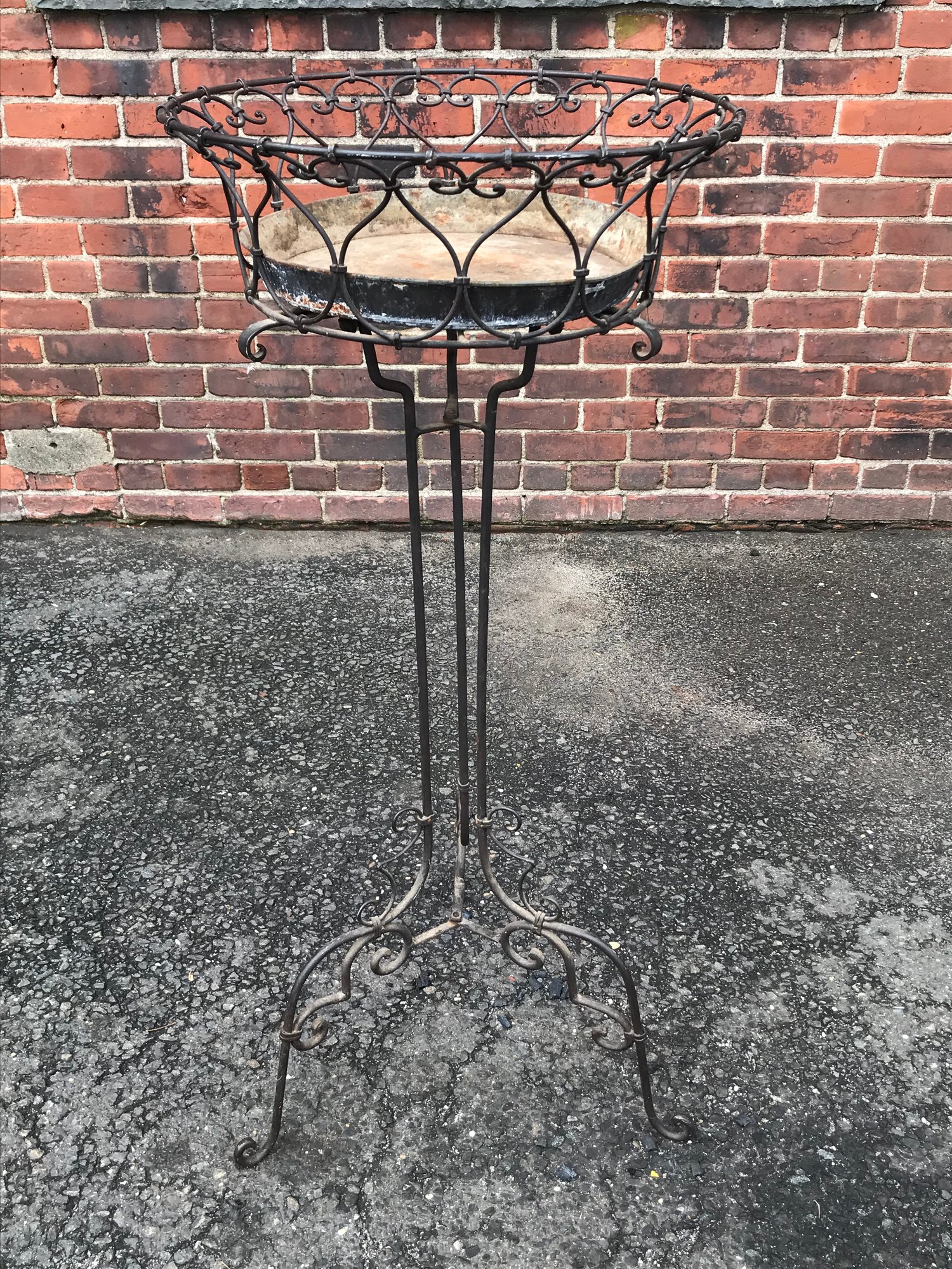 Nice Large (42") Vintage Wrought Iron Plant Stand - Ornate Victorian ...