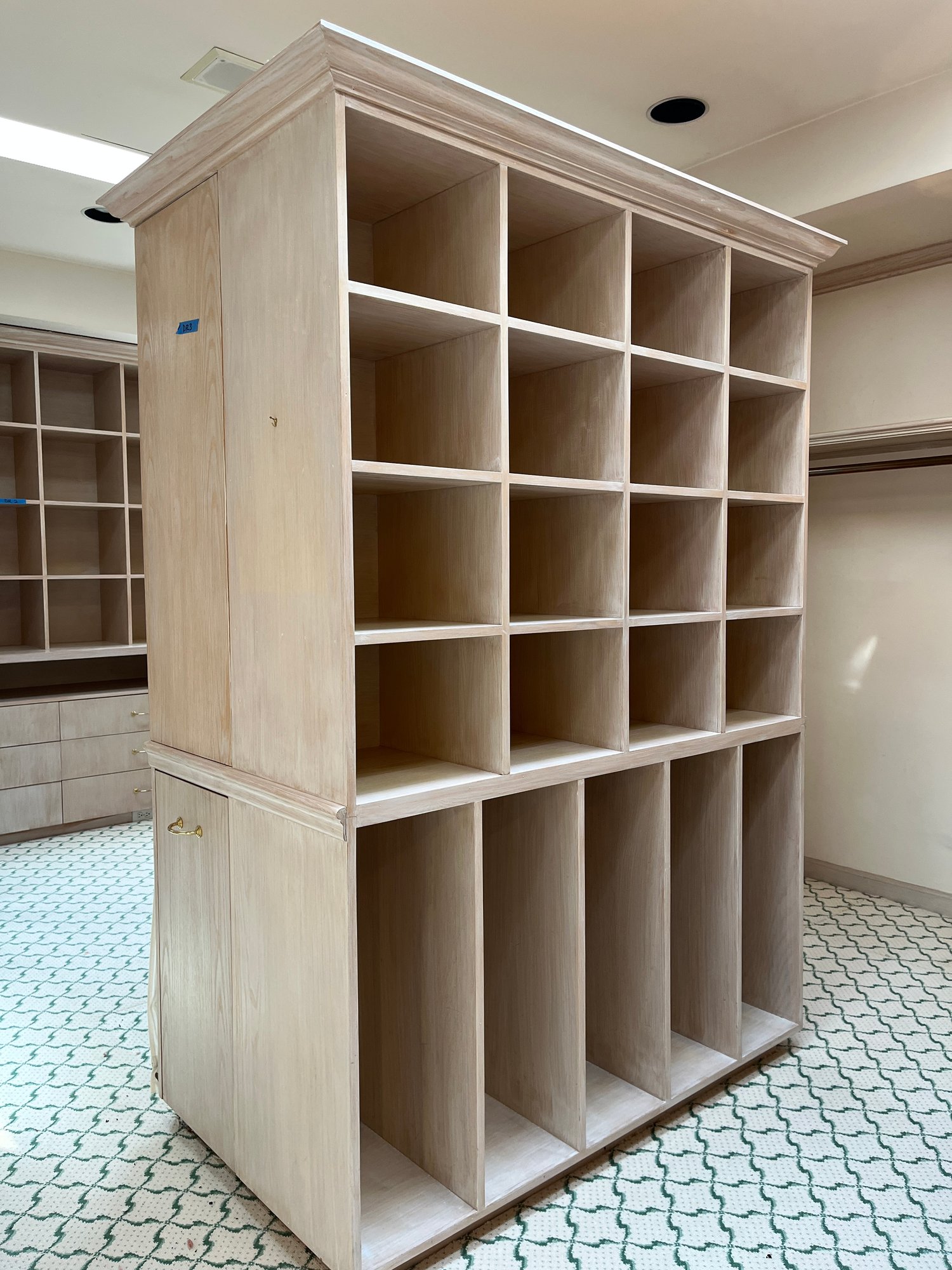 A 56" Wide Custom Crafted Stand Alone Multi Cubby - Hamper - Cabinets ...