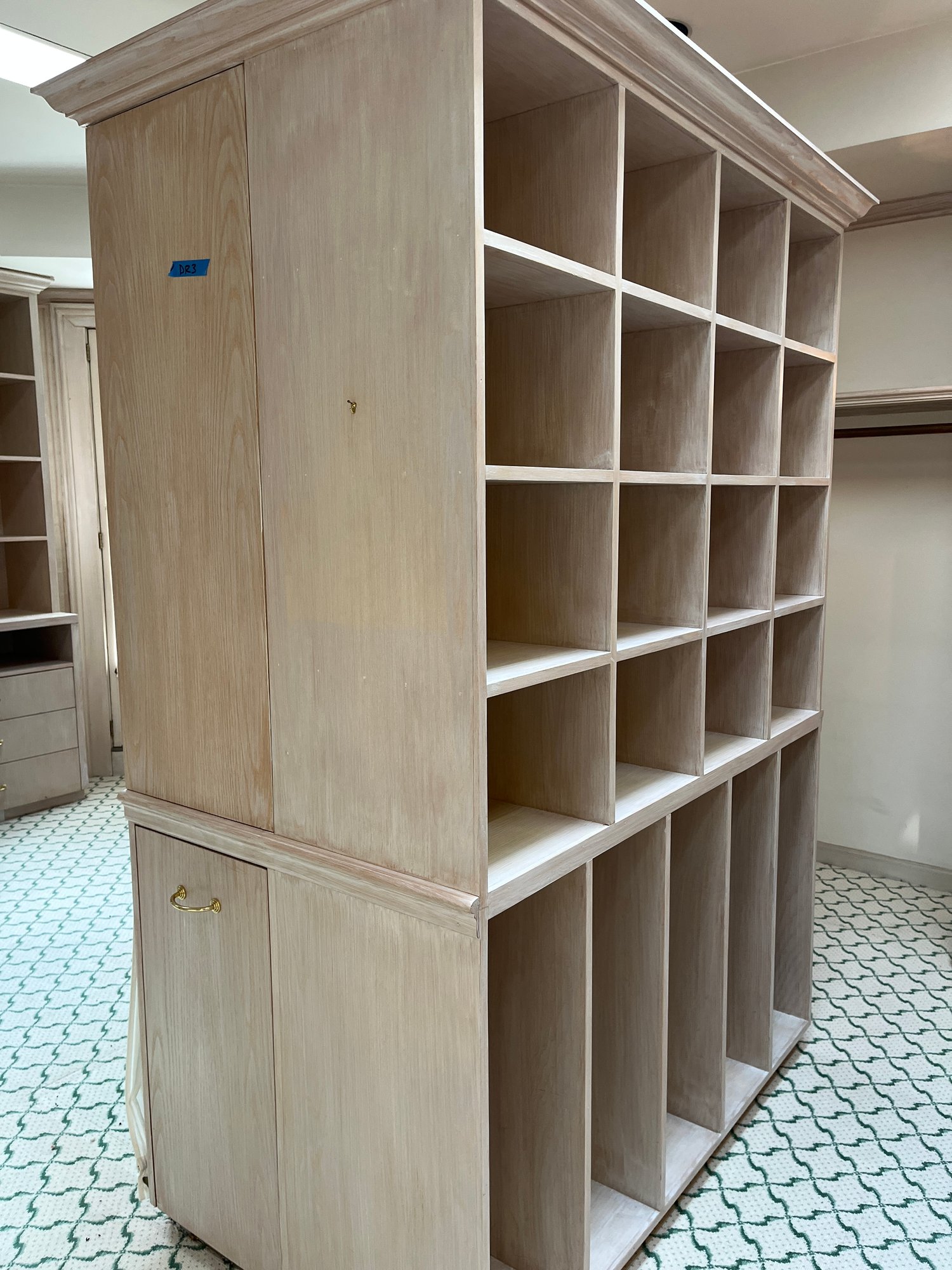 A 56" Wide Custom Crafted Stand Alone Multi Cubby - Hamper - Cabinets ...