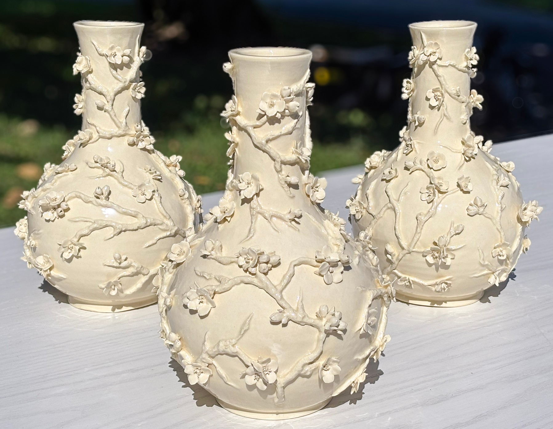 A Trio Of Creamware Vases By Clare Potter And Christopher Spitzmiller ...