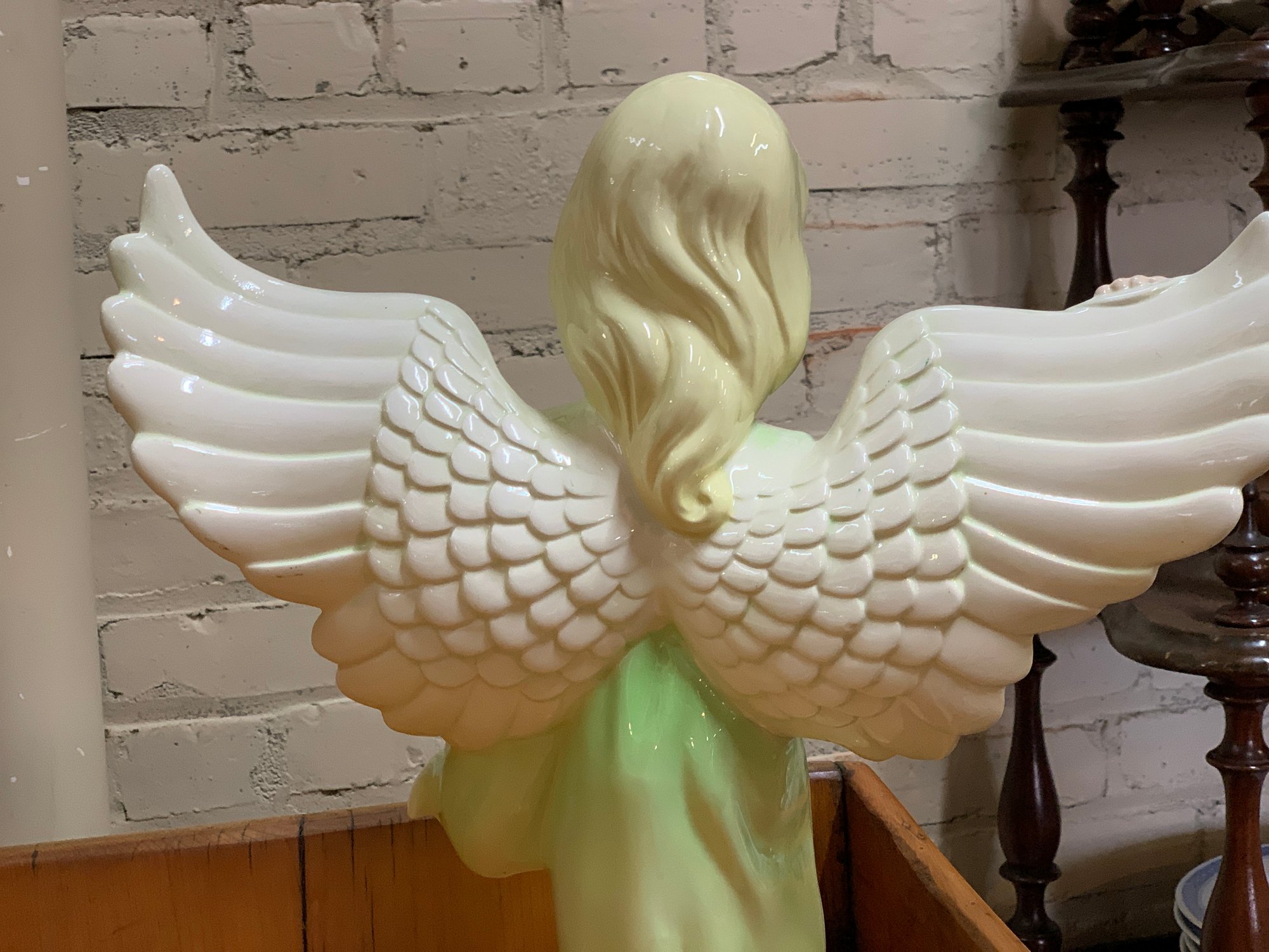1970s Large Ceramic Mold Angel 14in Wingspan #1905686 | Auctionninja.com