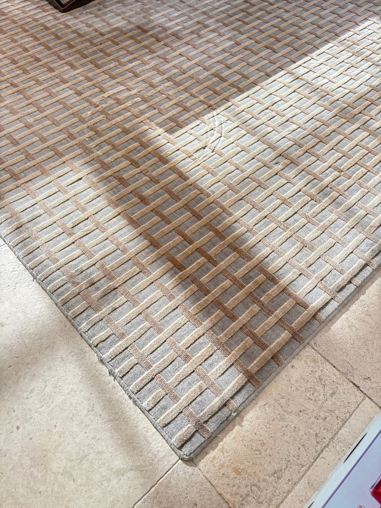 A Large Modern Silk And Wool Mix Area Rug, Possibly Ben Solemani ...