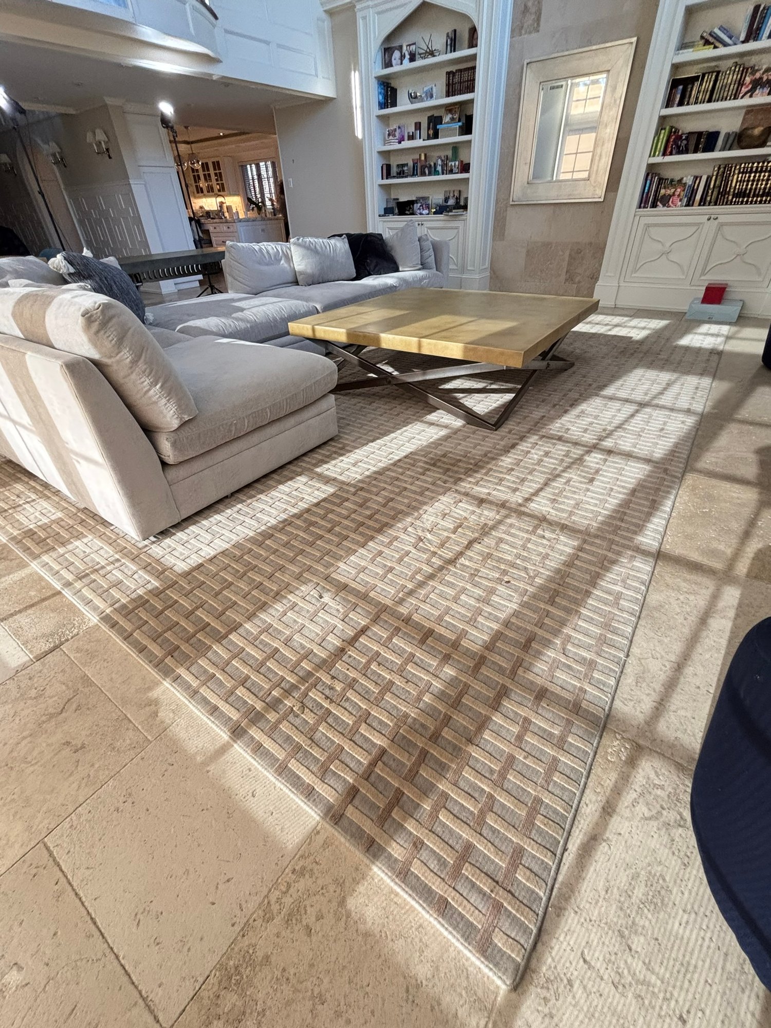 A Large Modern Silk And Wool Mix Area Rug, Possibly Ben Solemani ...