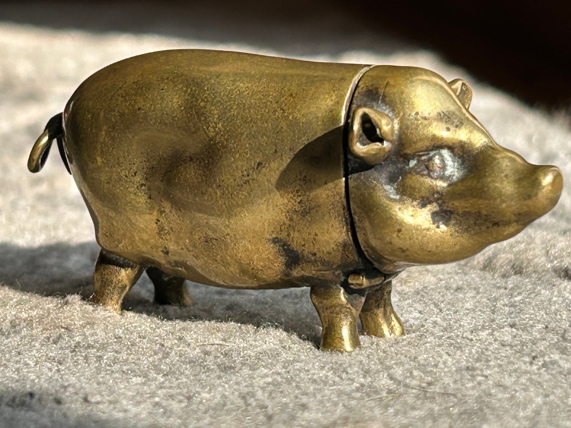 Antique 19th Century Victorian Era Figural Pig Match Safe/Vesta ...