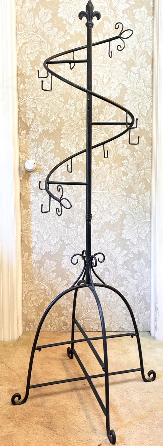 A Vintage Wrought Iron Hanging Rack - Wonderful For Closet Or Display ...