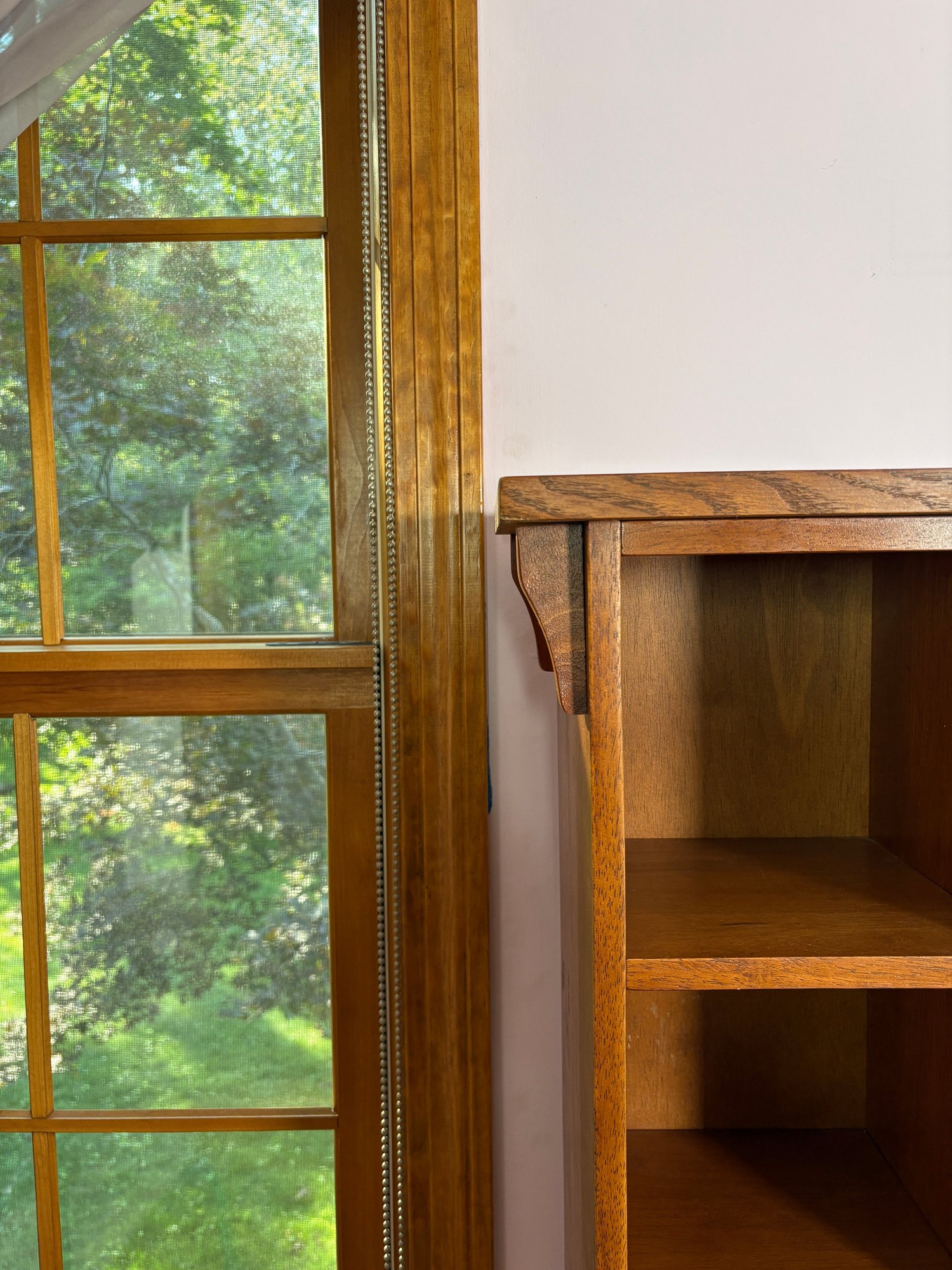 Two Piece Craftsman Style Desk With Free Floating Bridge Shelf ...