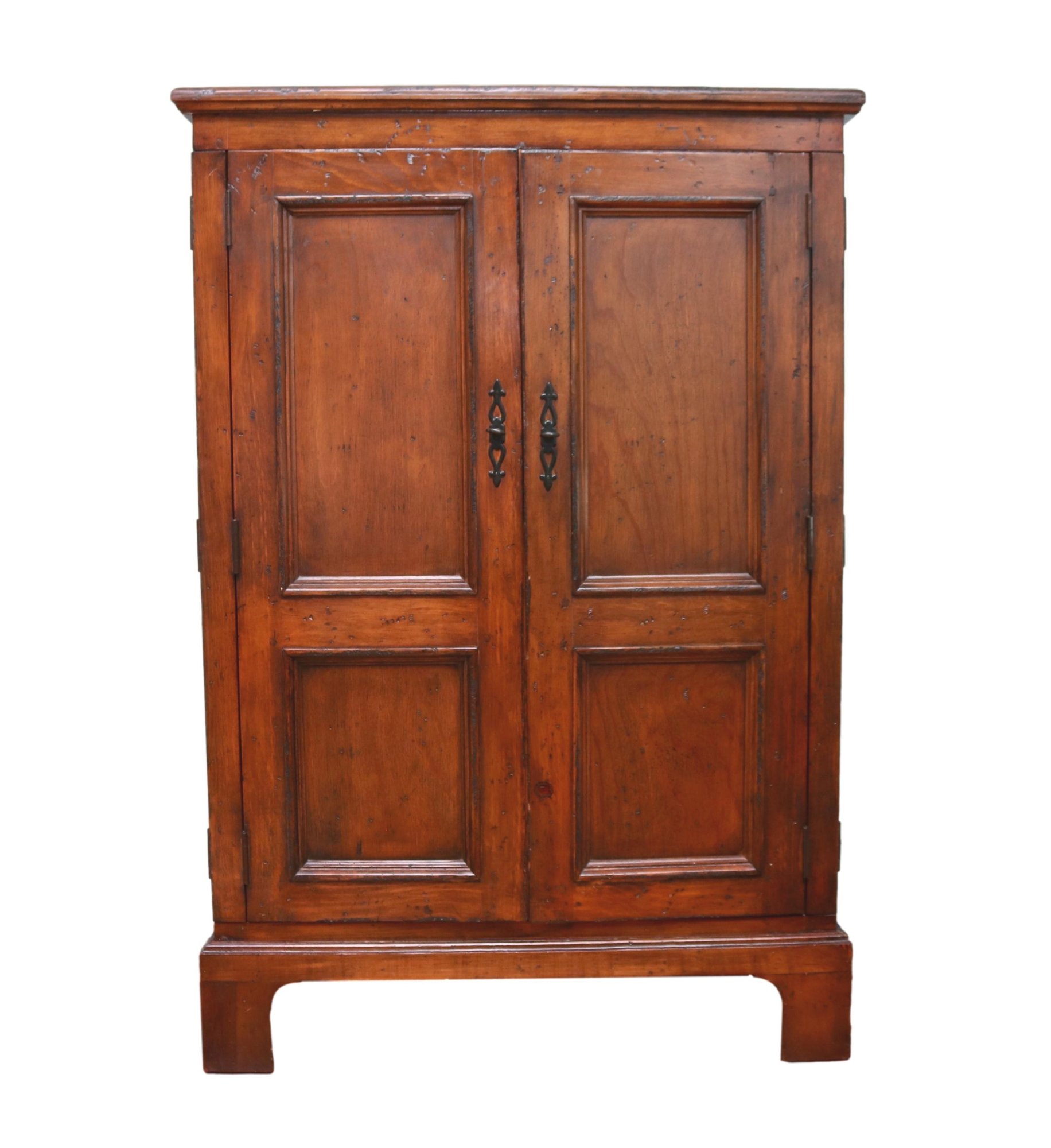 Lilian August Rustic Paneled Wood Armoire Cabinet With Interior ...