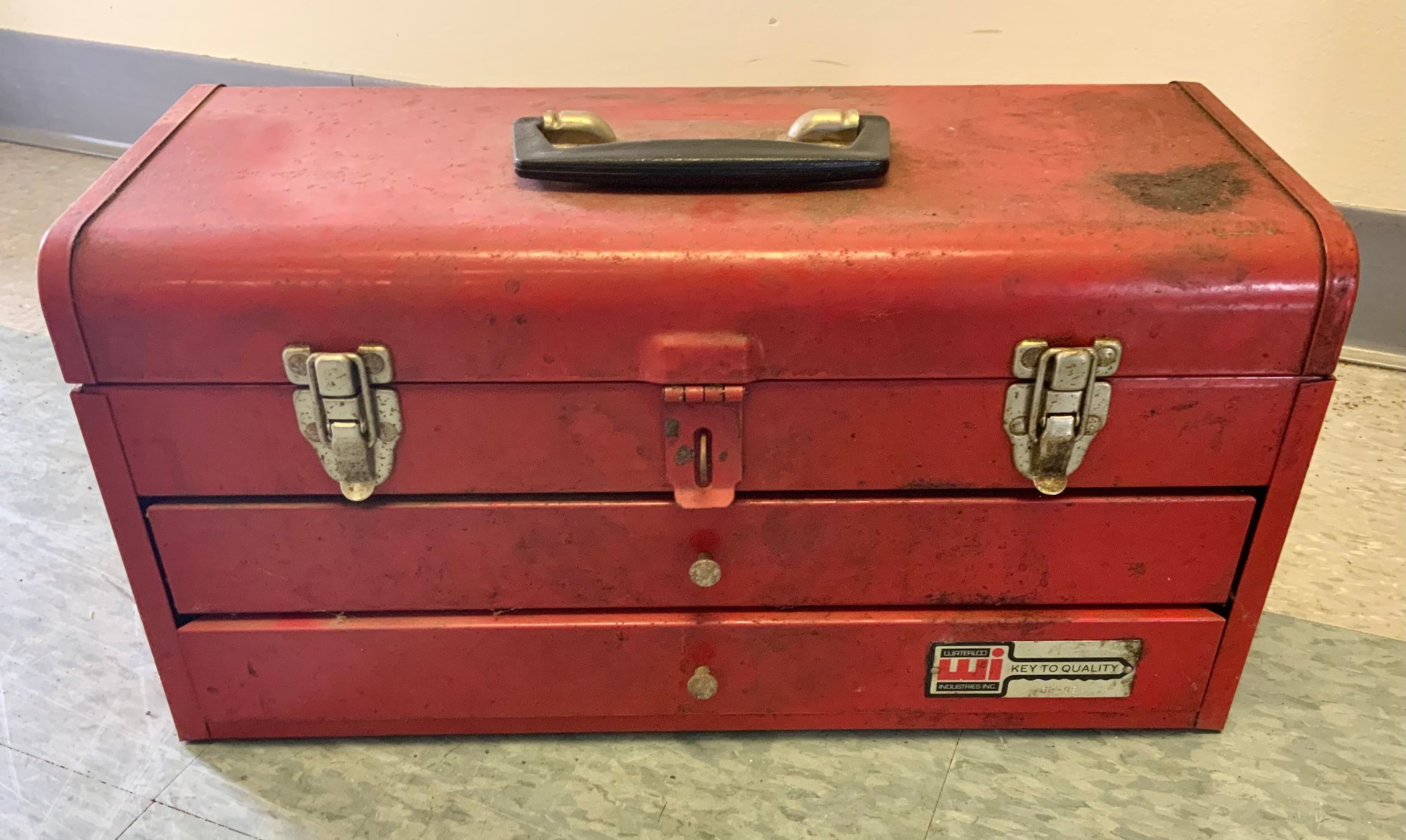 Vintage Waterloo Industries Tool Box ~ 2 Drawer With Top Opening ~ Full ...