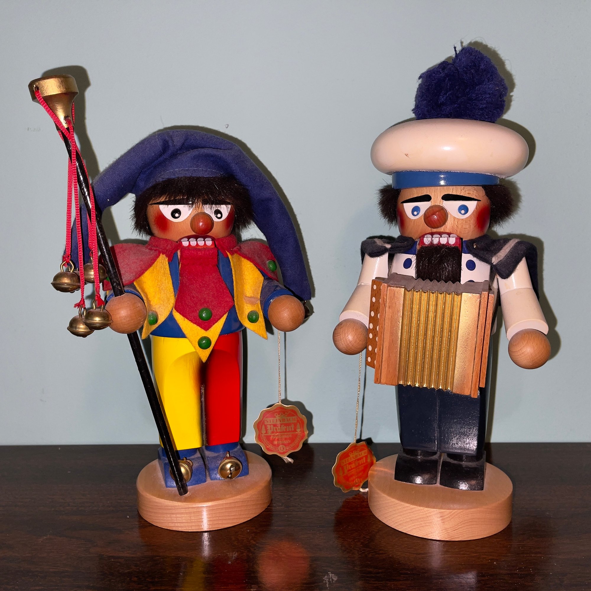 Pair Of Steinbach Germany Nutcrackers - Jester And Accordion Player ...