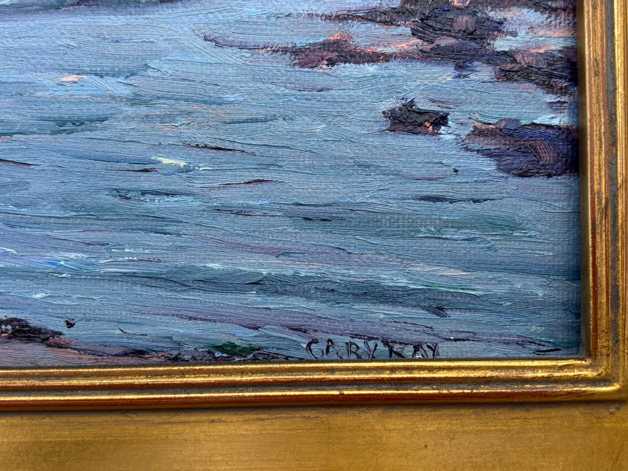 An Original Oil On Canvas Panel, "Malibu Surfers At Sunset," Gary Ray ...