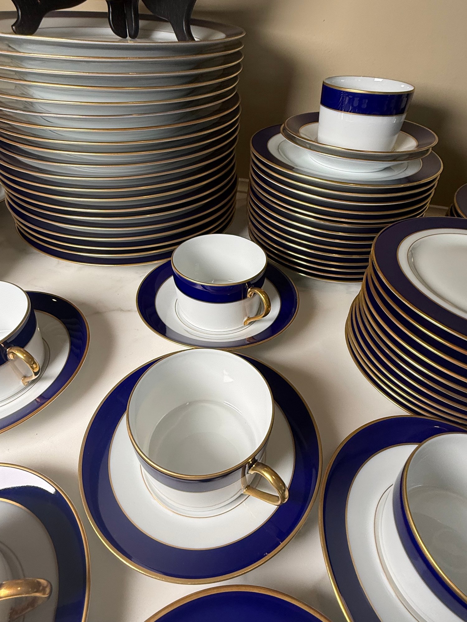 Vintage Haviland Limoges "Turenne" Pattern Cobalt Blue & Gold Porcelain ...