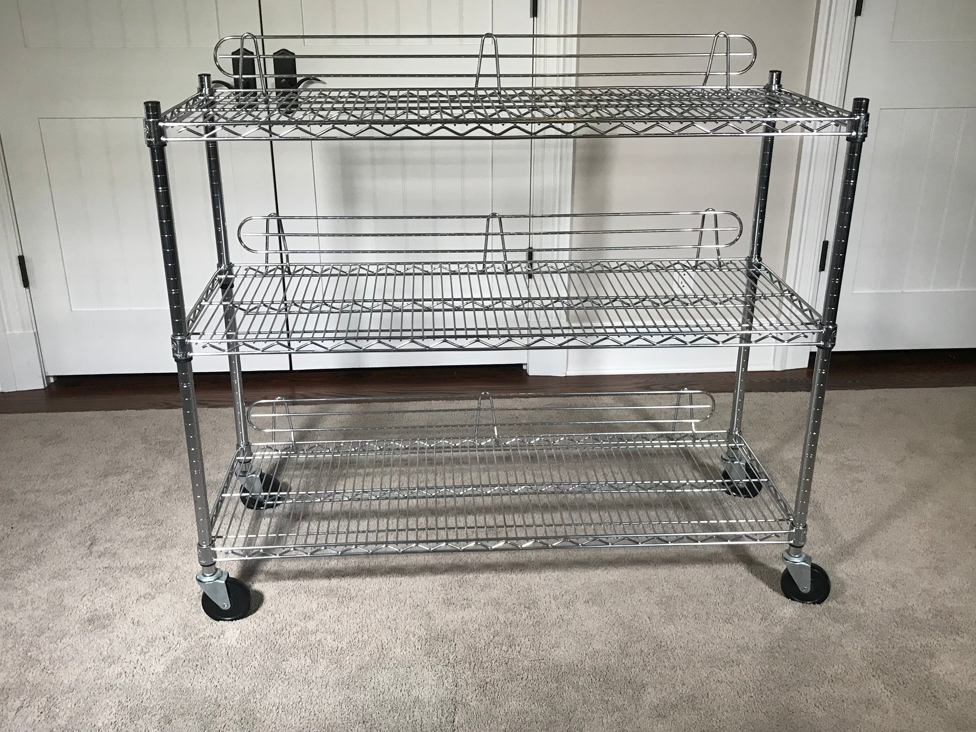 Like New NSF Wire METRO Rack With Wheels - Each Shelf Has Backsplash ...