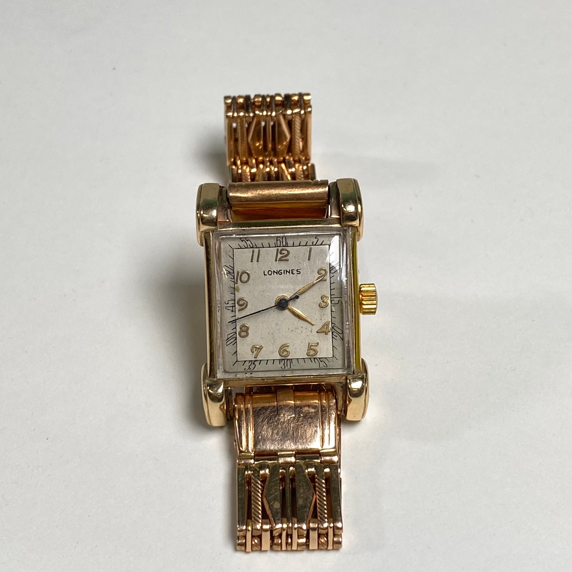 Antique Longines Marked 14k Solid Gold Watch And Bracelet Total Weight ...