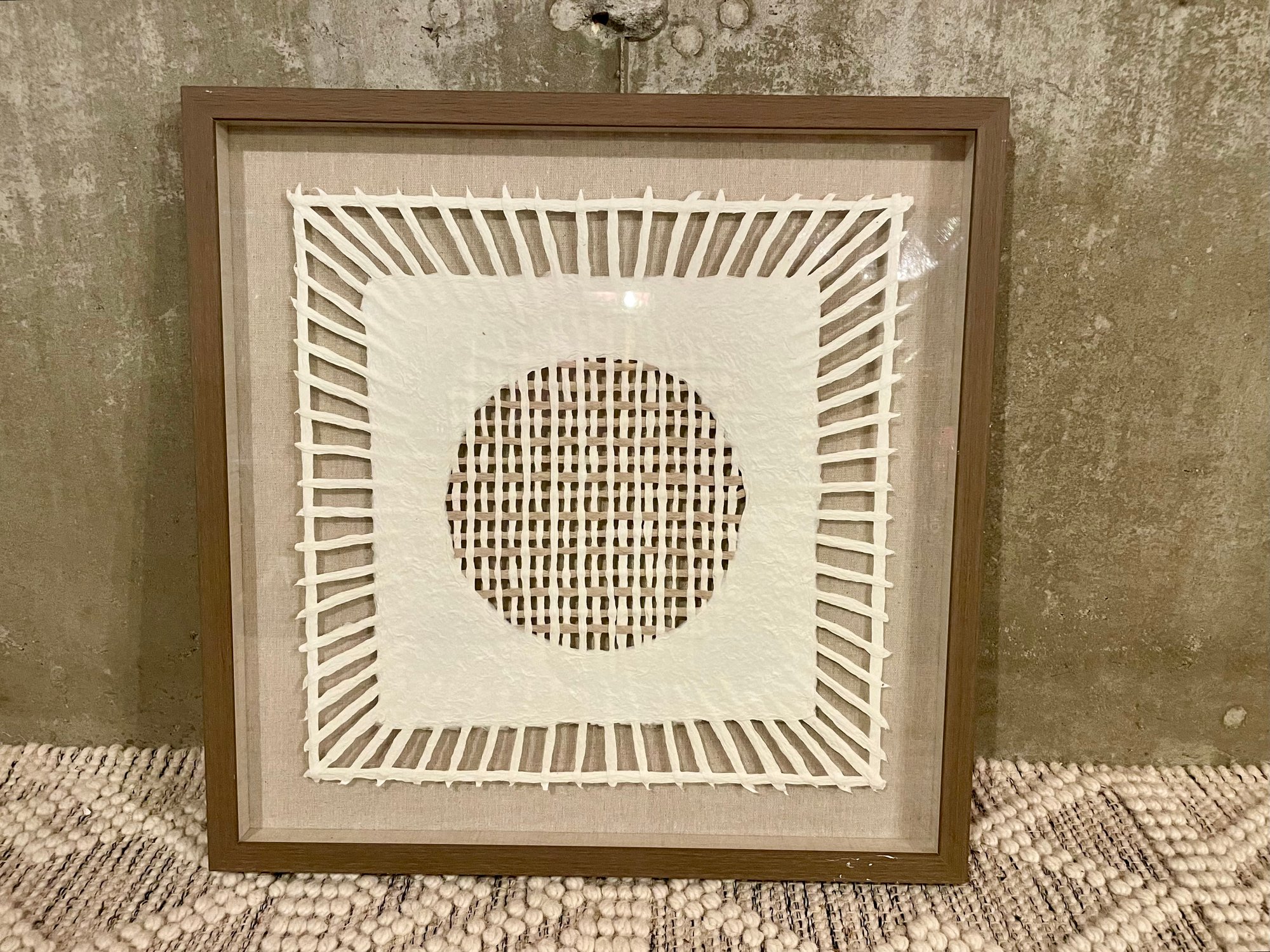 Float Mounted Handmade Paper Art Specimen With Linen Background ...
