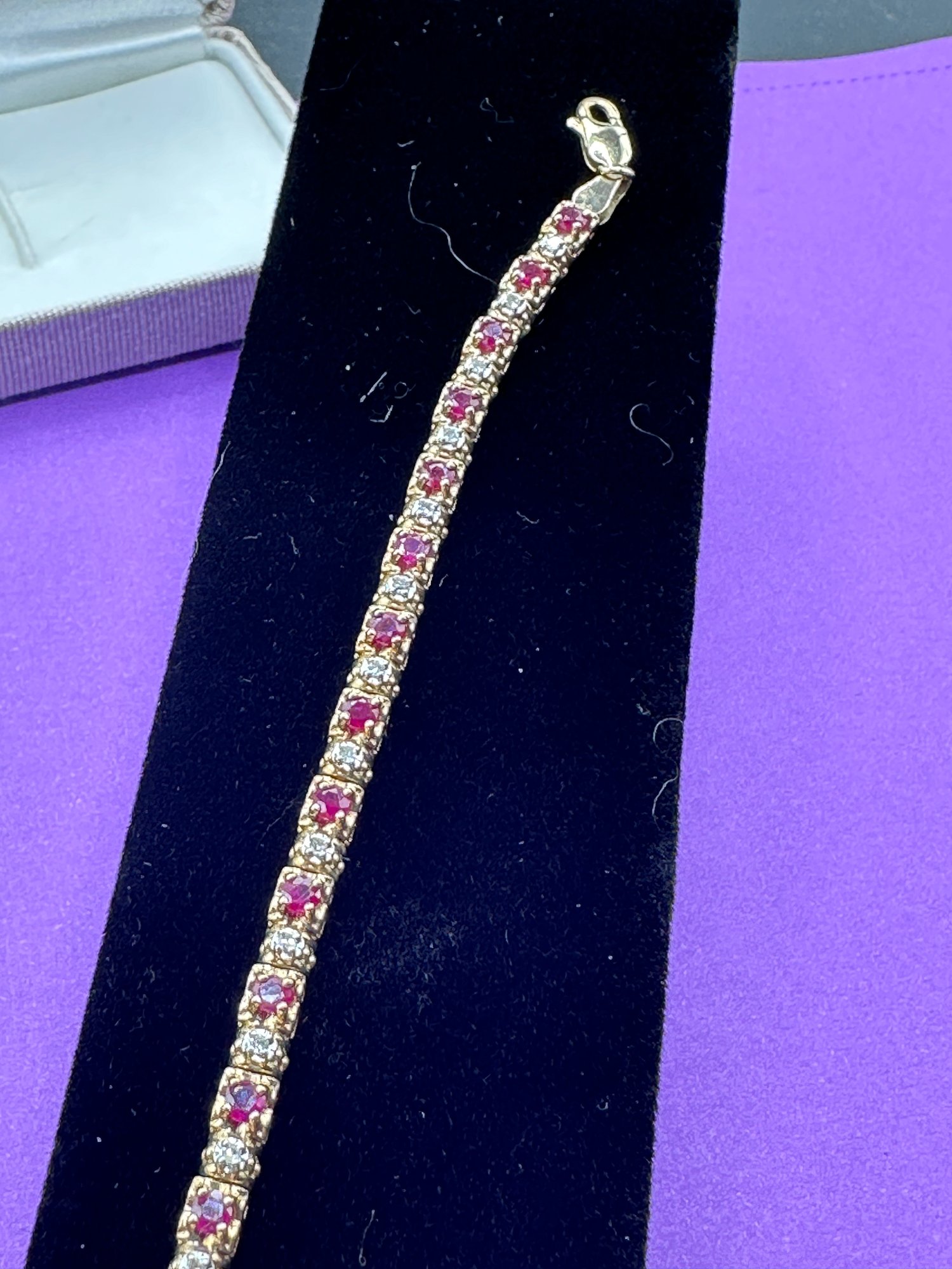 10K Yellow Gold Bracelet With 21 Diamonds And 21 Rubies #40795117 ...