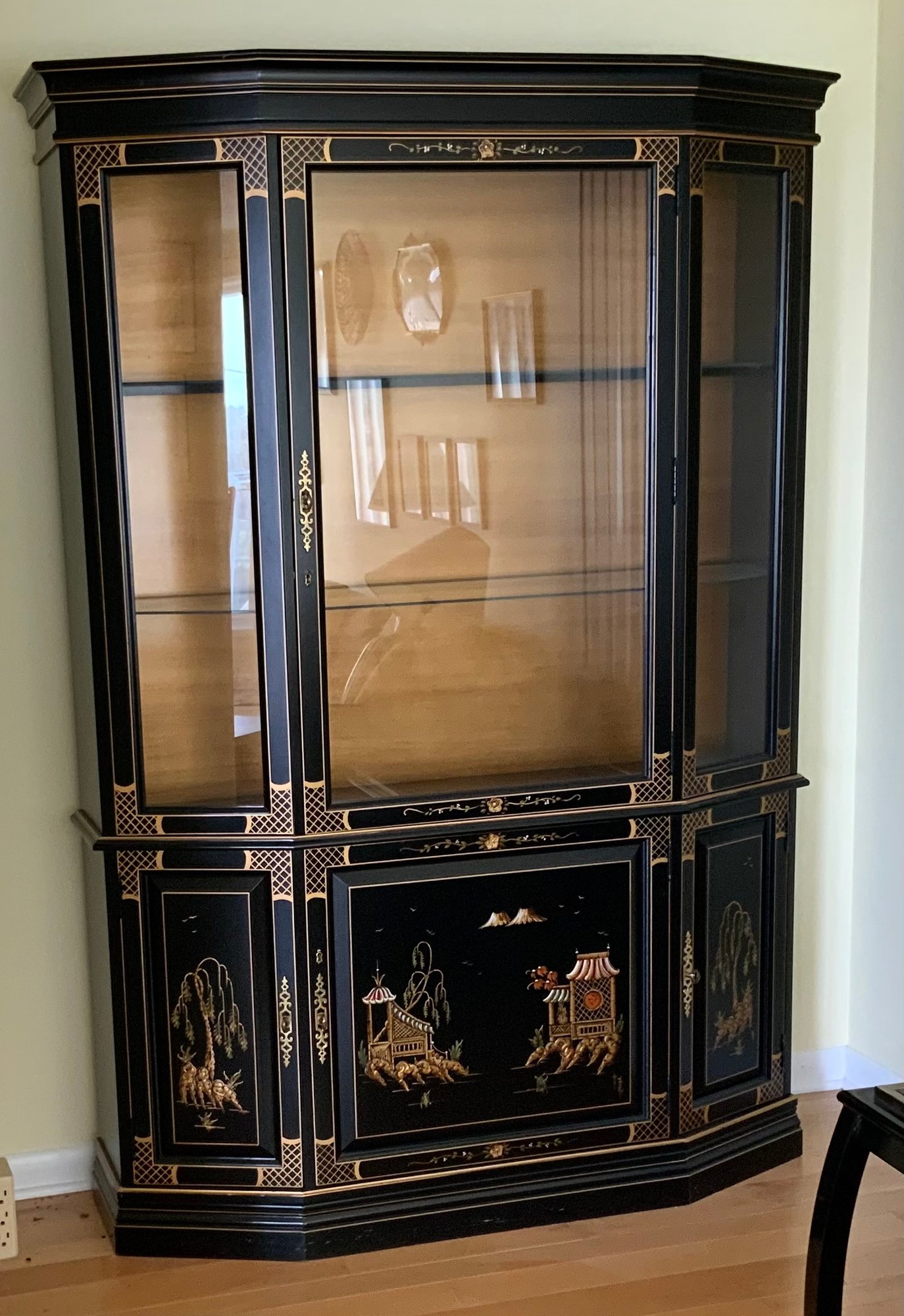 Gorgeous Jasper Original Cabinet Chinoiserie Decorated China Display ...