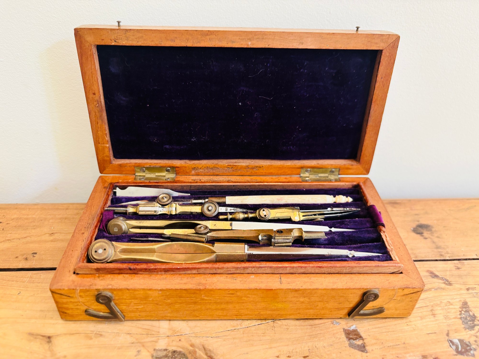 Antique Drafting Tool Kit In Original Wooden Box #2148099 ...