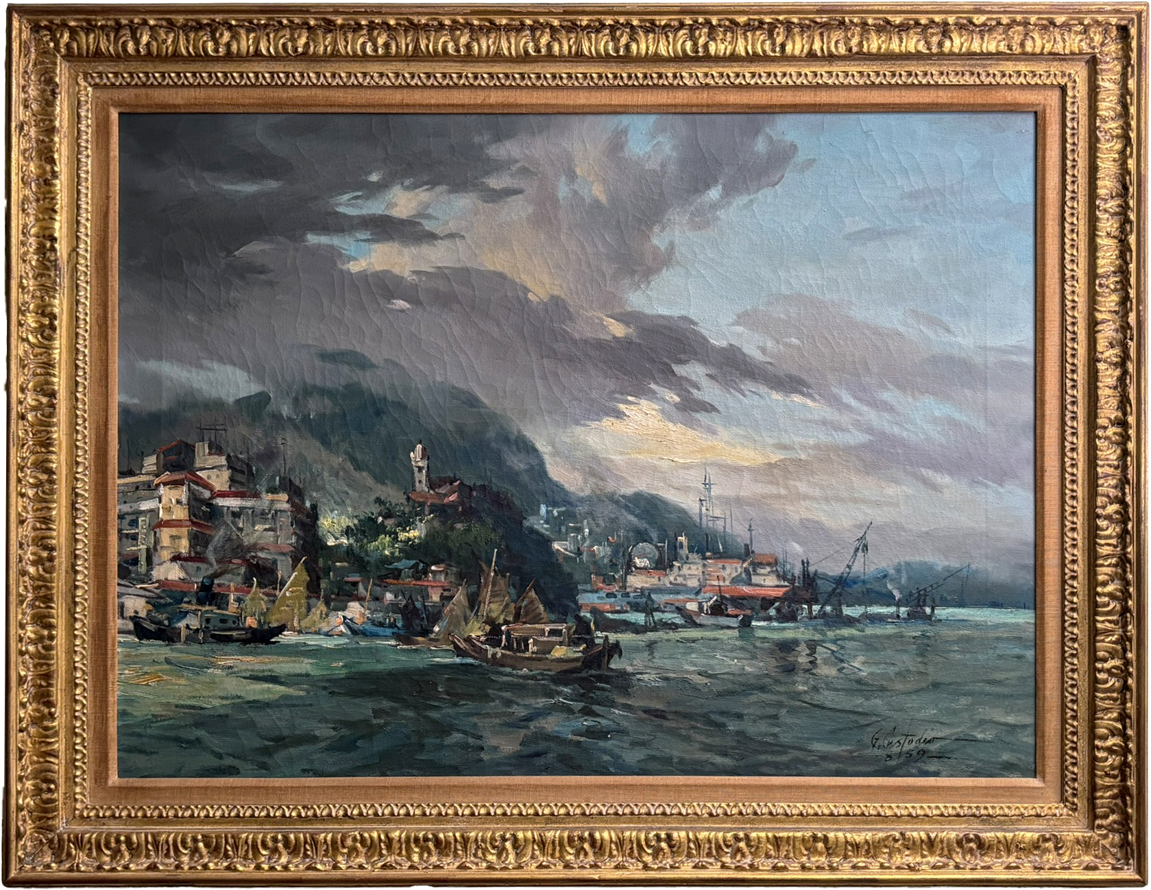 CUSTODIO Gabriel (Philippines 1912-1993), Harbor Scene, 1959, Oil On ...