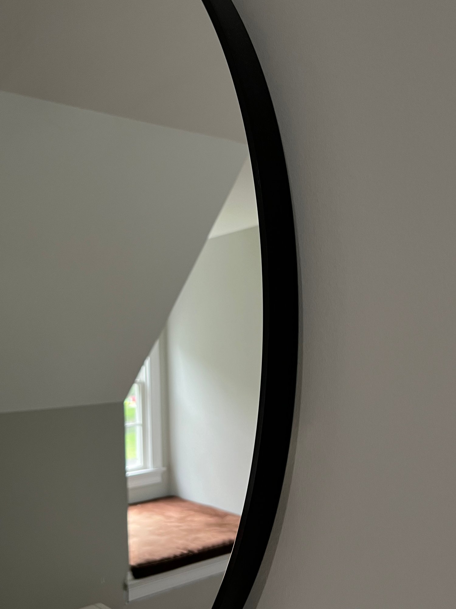 Modern Circular Wall Mirror With Matte Black Metal Edging #40800224 ...