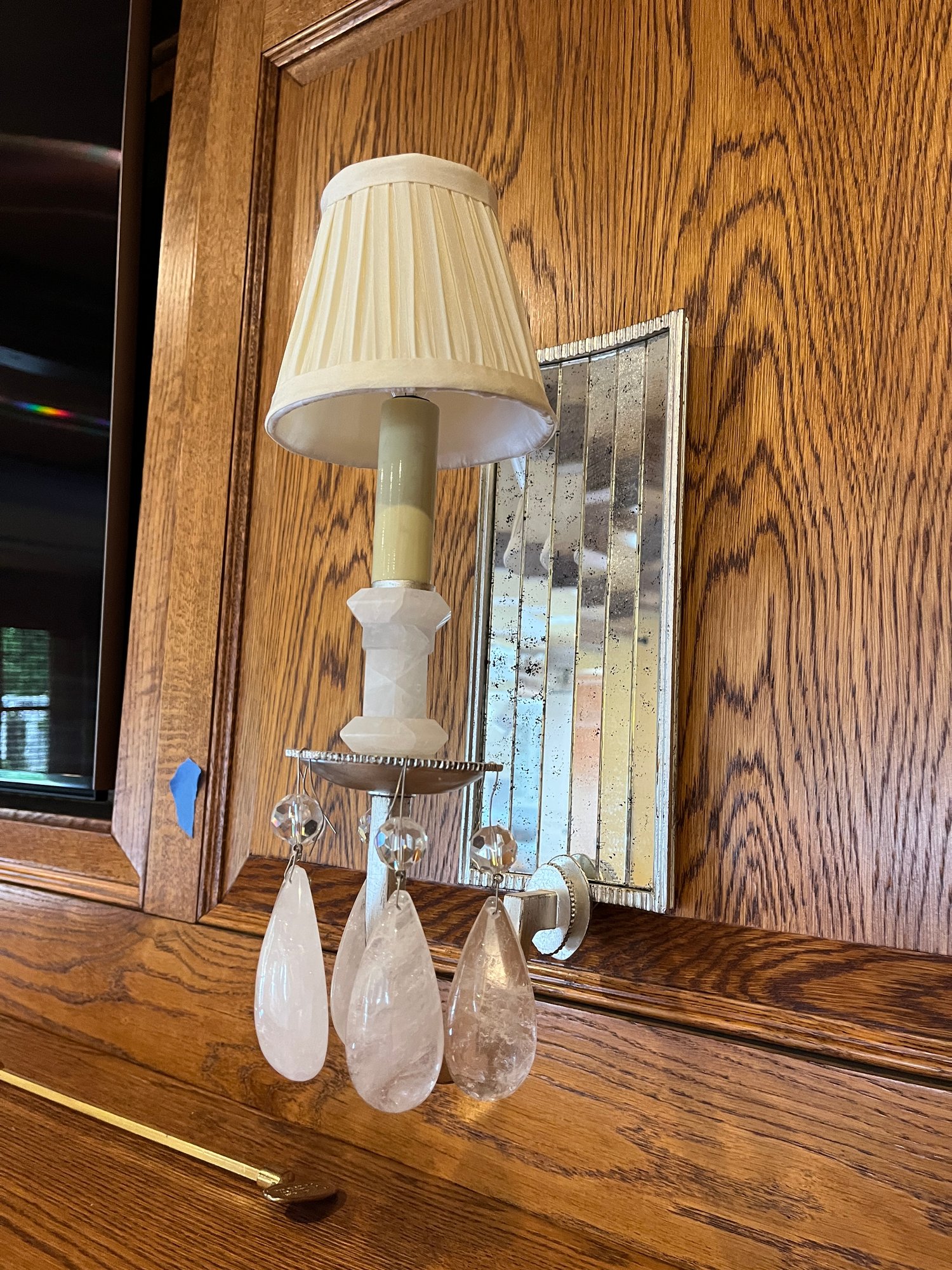 A Pair Of Silvered Quartz Mirror Sconces - Mantle #40780387 ...