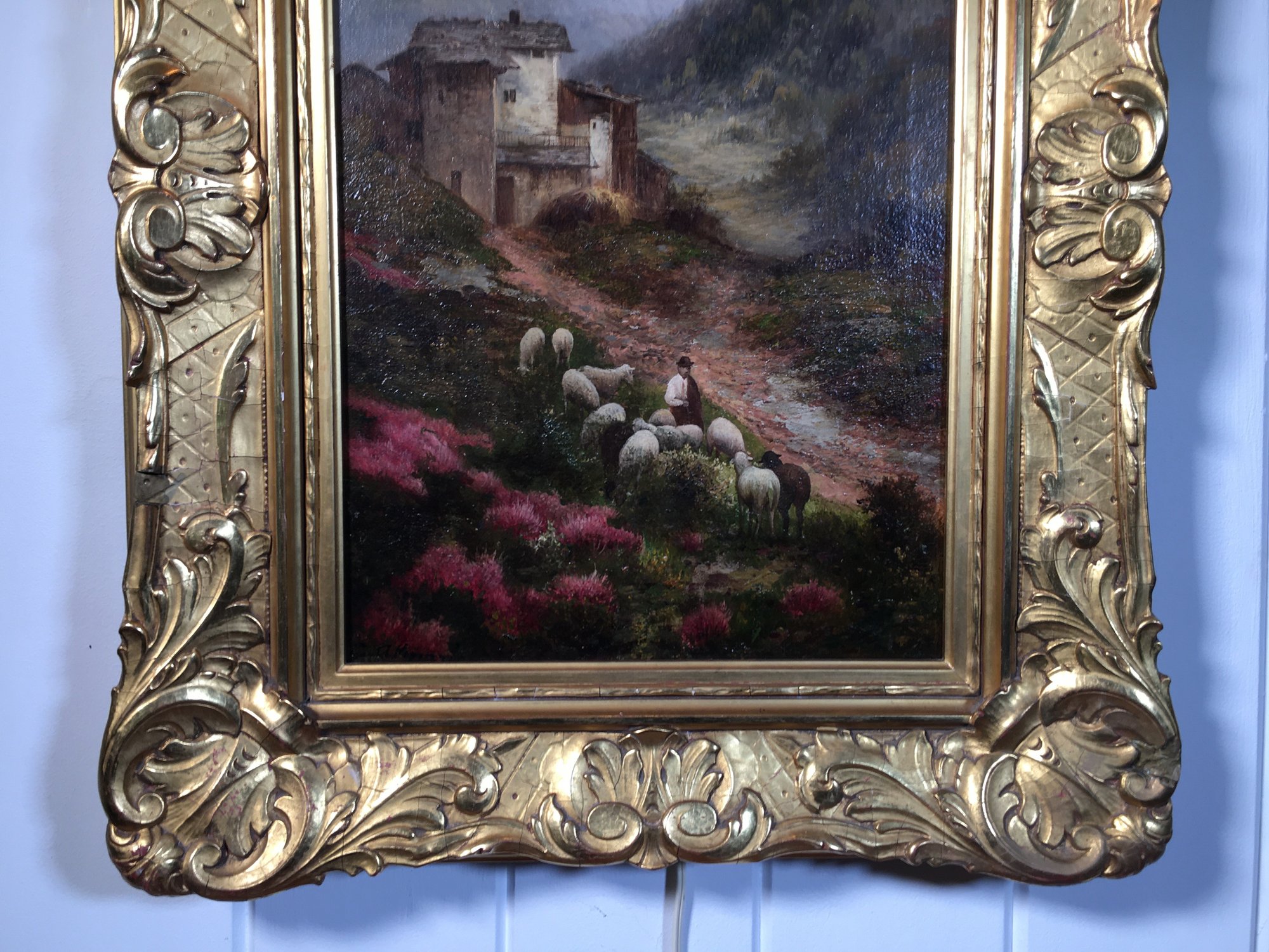 Fantastic Antique 19th C Oil On Canvas Painting By PITLER - Relined In ...